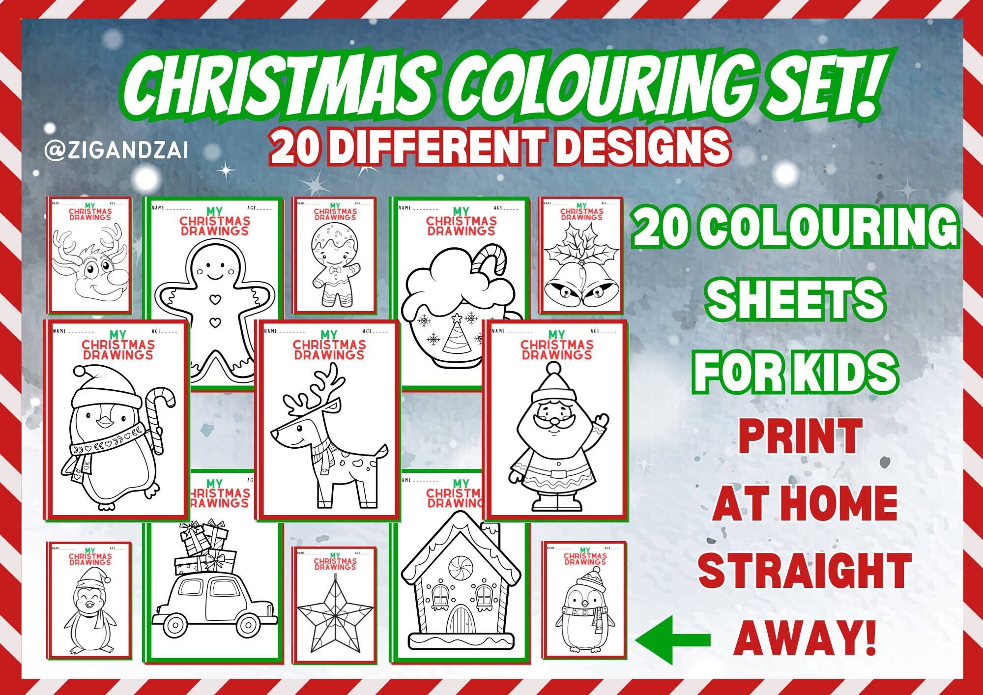 20 Christmas Coloring Pages, Christmas Printable, Christmas Activities ...