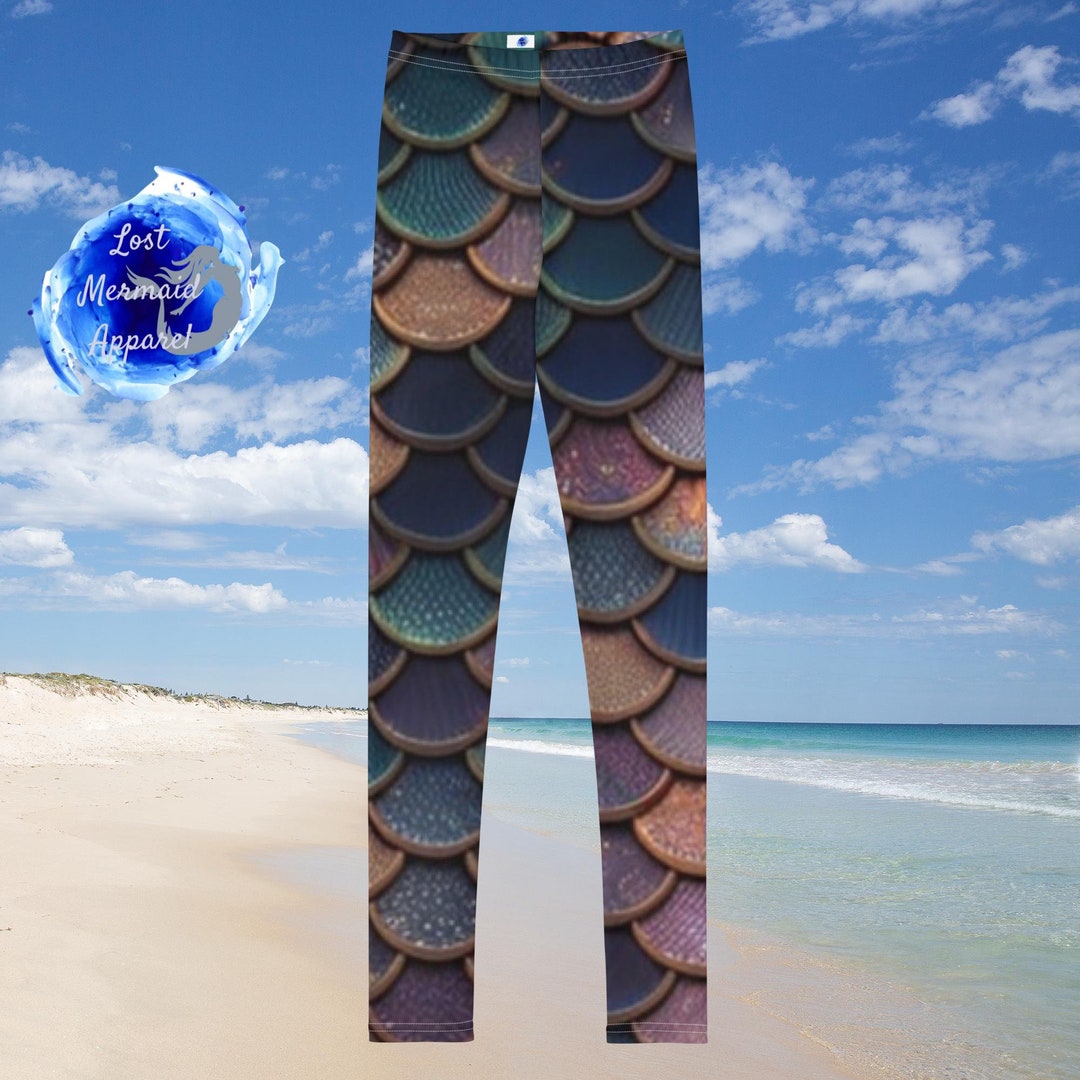 Dark Raven Mermaid/merman Unisex Youth Leggings - Etsy