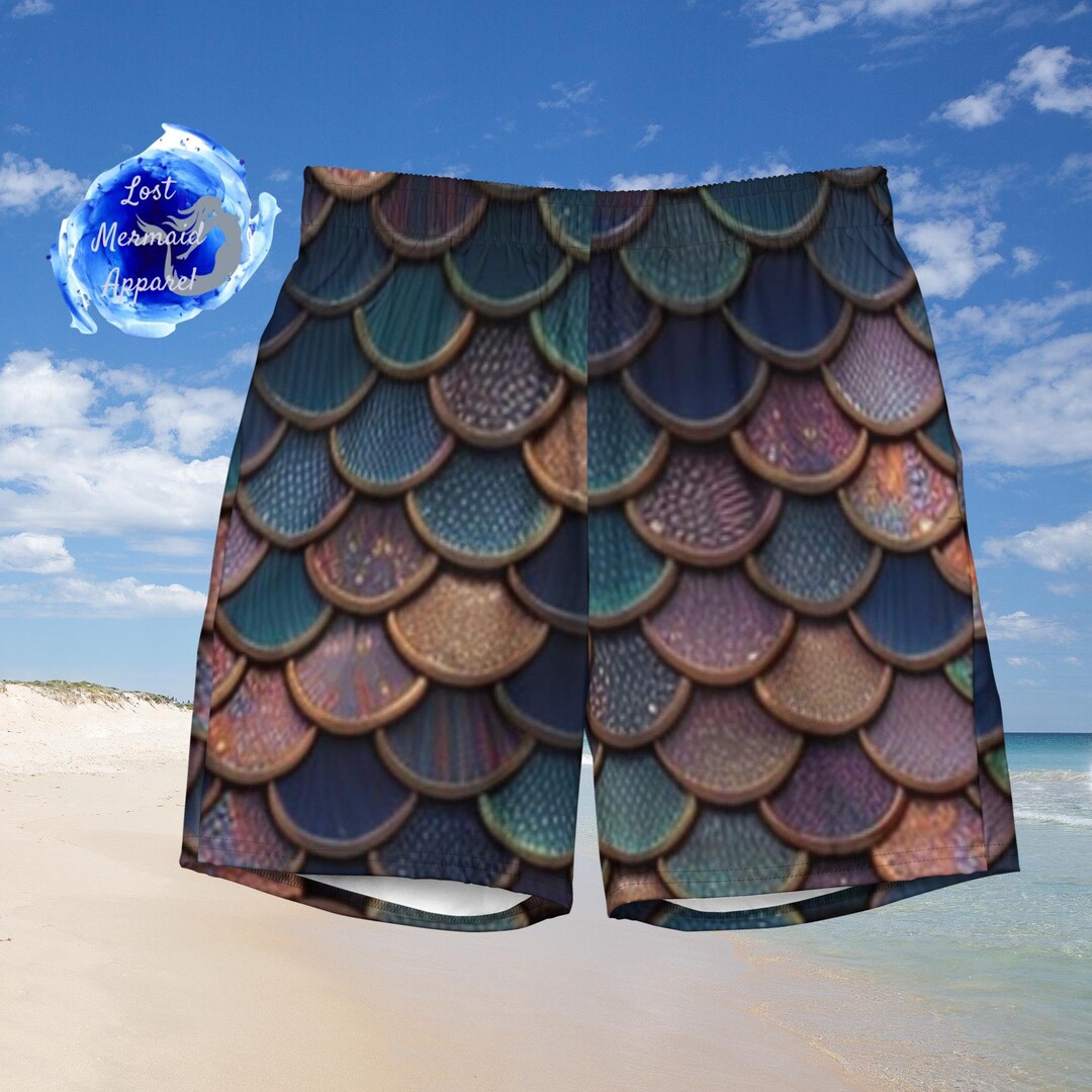 Dark Raven Merman Men's Swim Trunks - Etsy