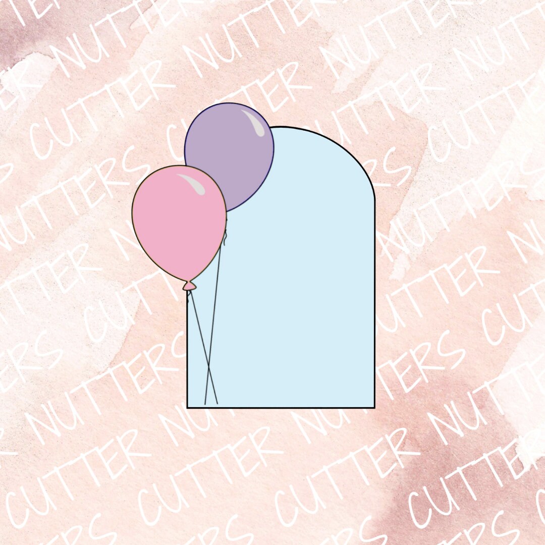 Arch With Balloons Plaque Cookie Cutter - Etsy