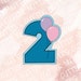 Number 2 With Balloons Cookie Cutter - Etsy