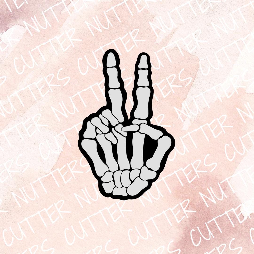 Skeleton Hand Peace Sign Cookie Cutter - Etsy