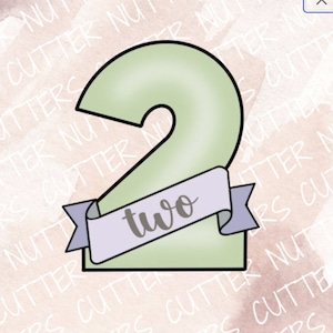 Number 2 Cookie Cutter With Banner - Etsy