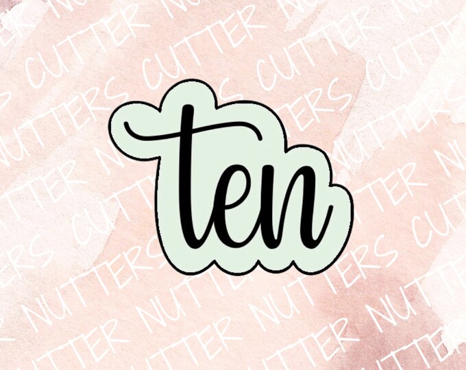 Number 10 Cookie Cutter. Number 10 Hand Lettered Cookie Cutter. 10 ...