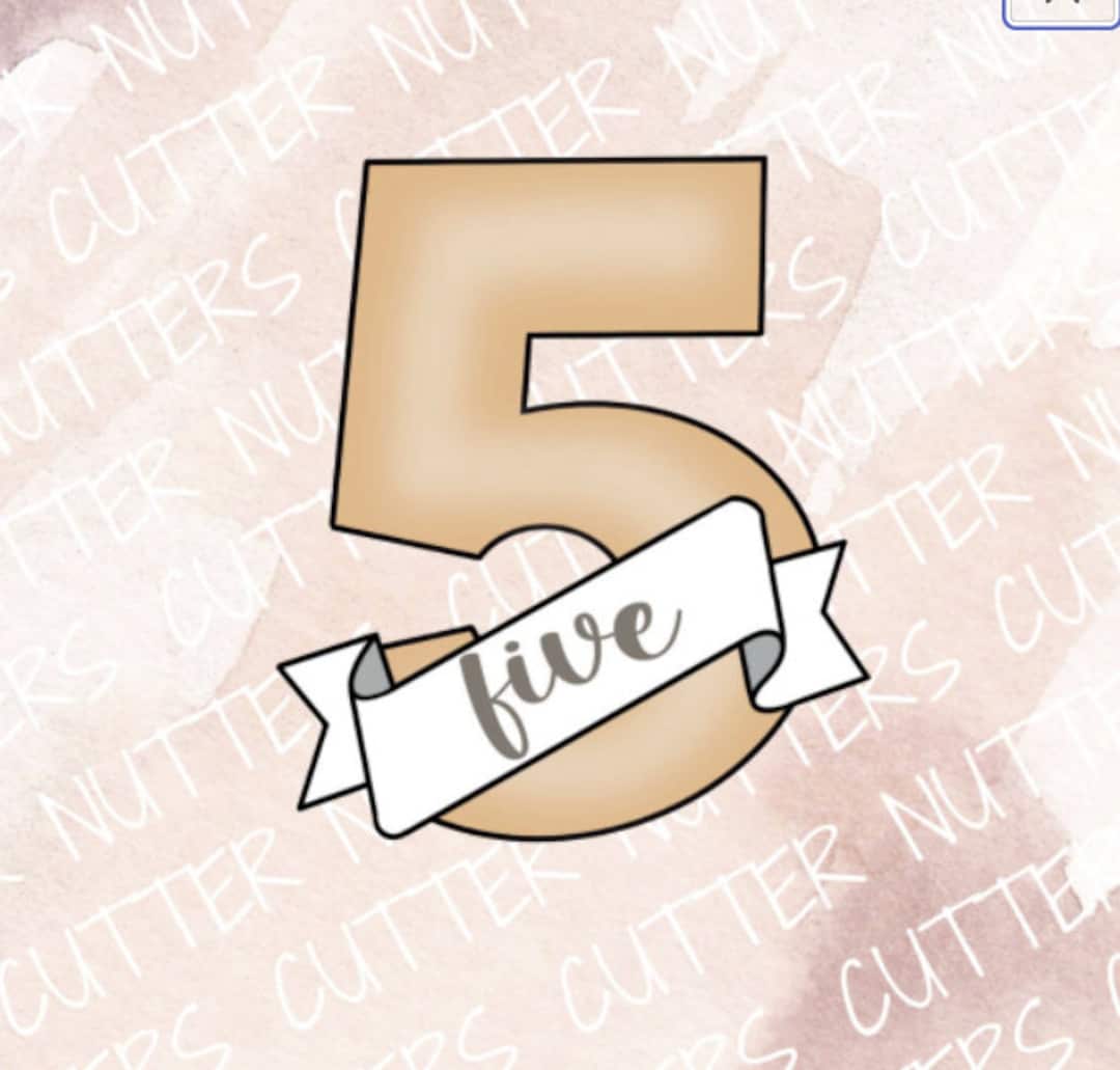 Number 5 Cookie Cutter With Banner - Etsy