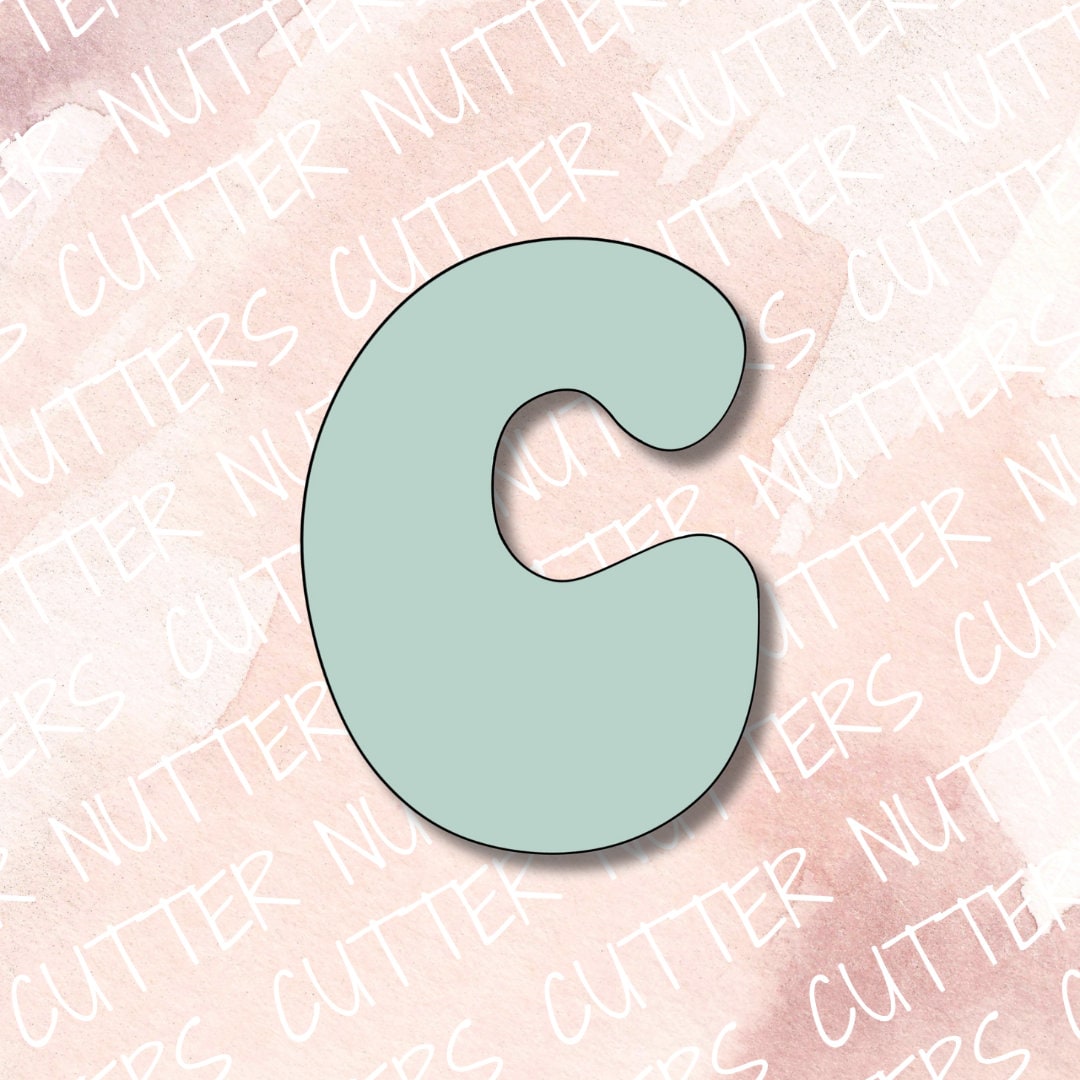 Letter C Cookie Cutter, Groovy Alphabet Font, Funky, Retro, Chubby - Etsy