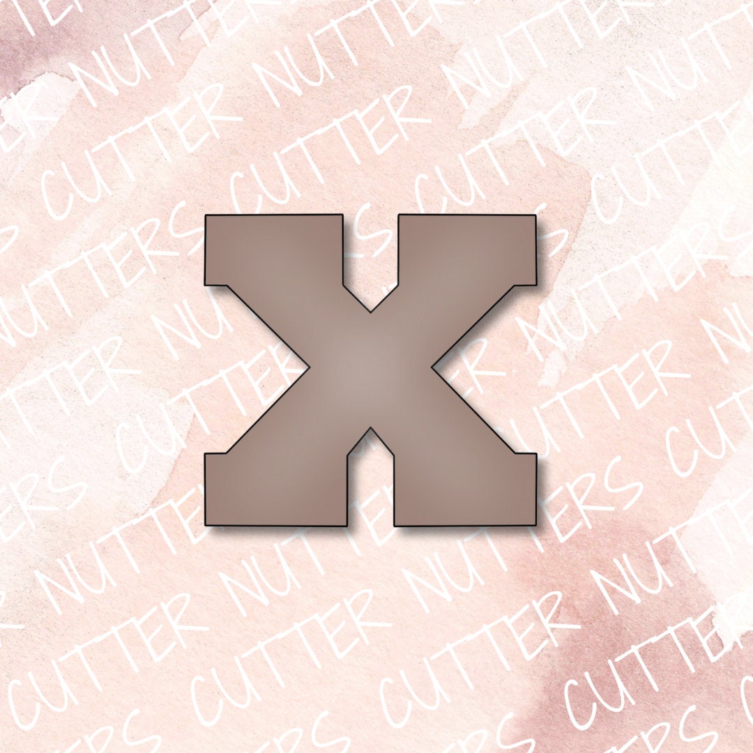 Letter X Cookie Cutter, Varsity Font, Uni, College - Etsy