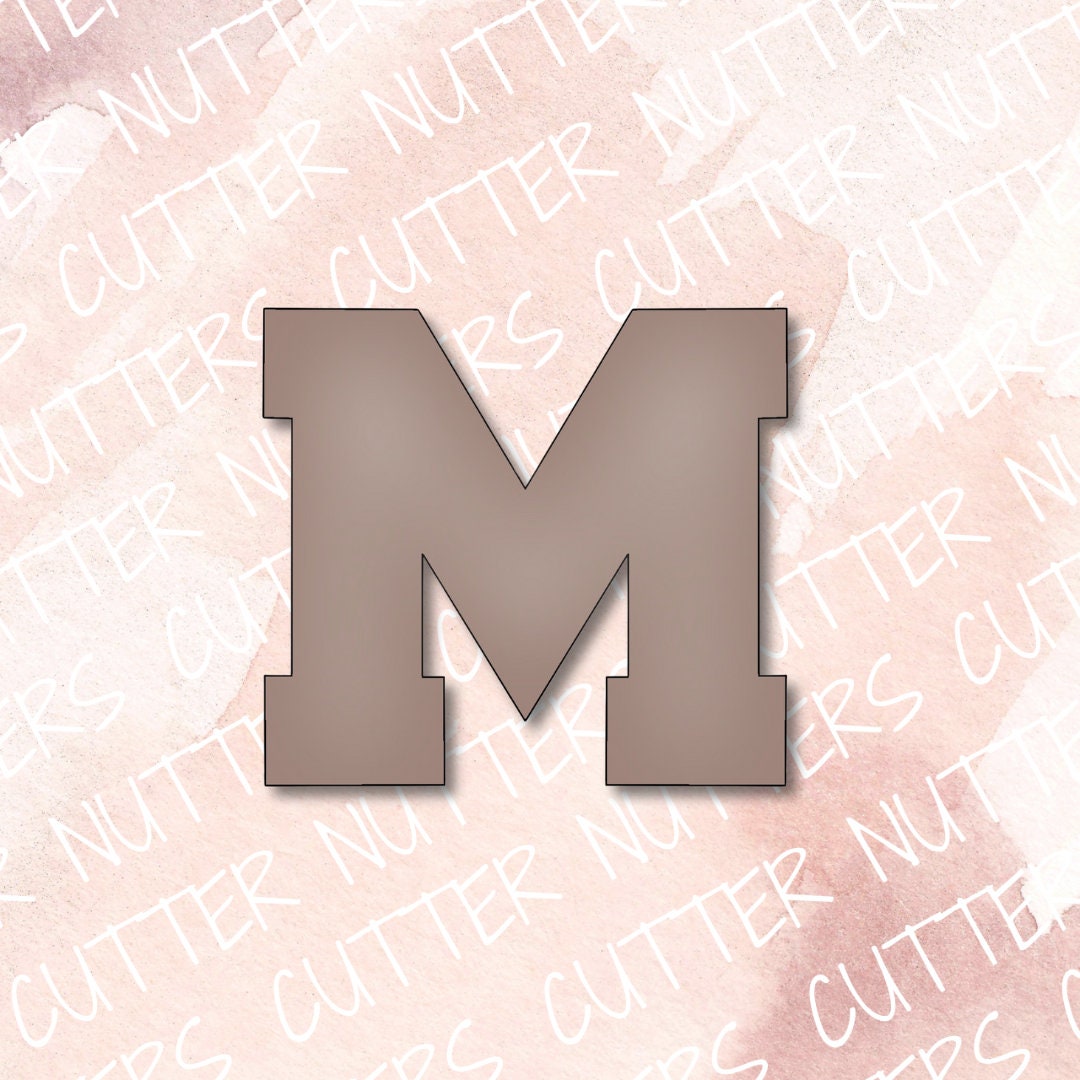 Letter M Cookie Cutter, Varsity Font, Uni, College - Etsy