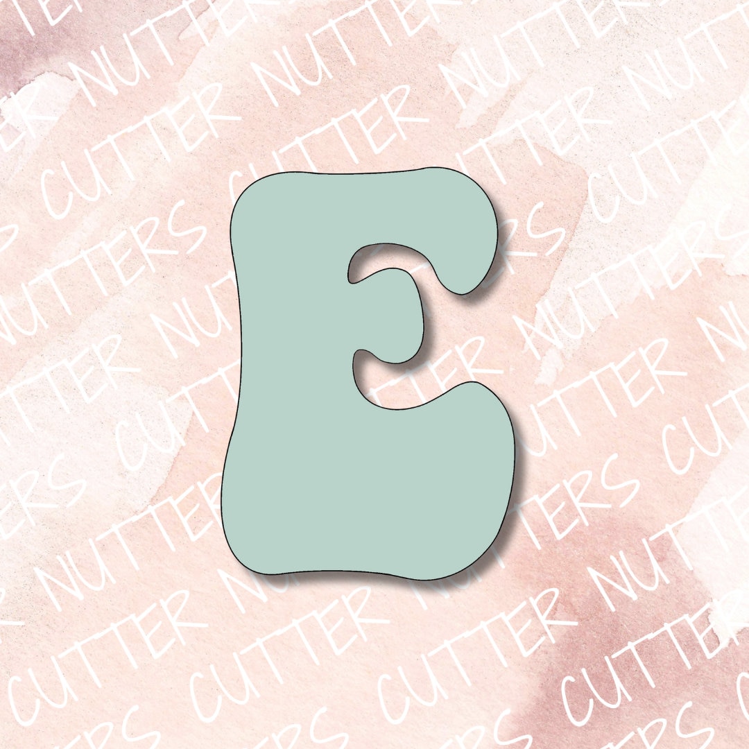 Letter E Cookie Cutter, Groovy Alphabet Font, Funky, Retro, Chubby - Etsy
