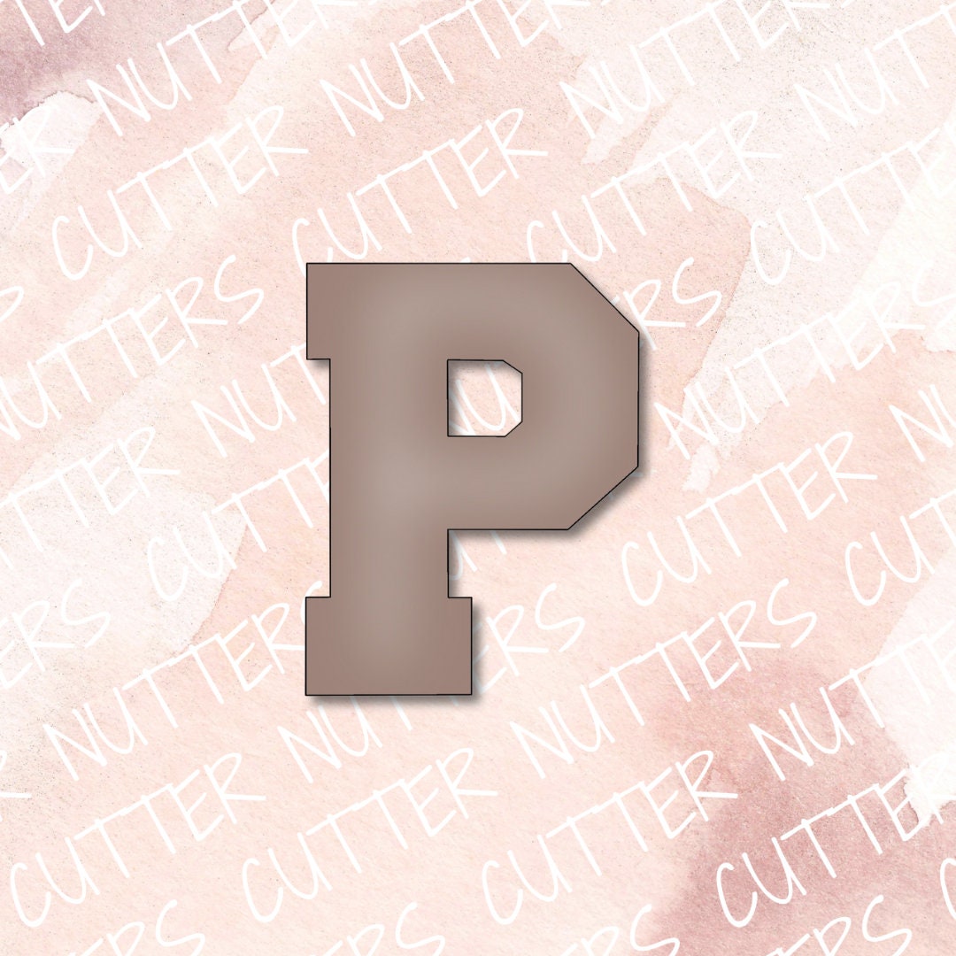 Letter P Cookie Cutter, Varsity Font, Uni, College - Etsy