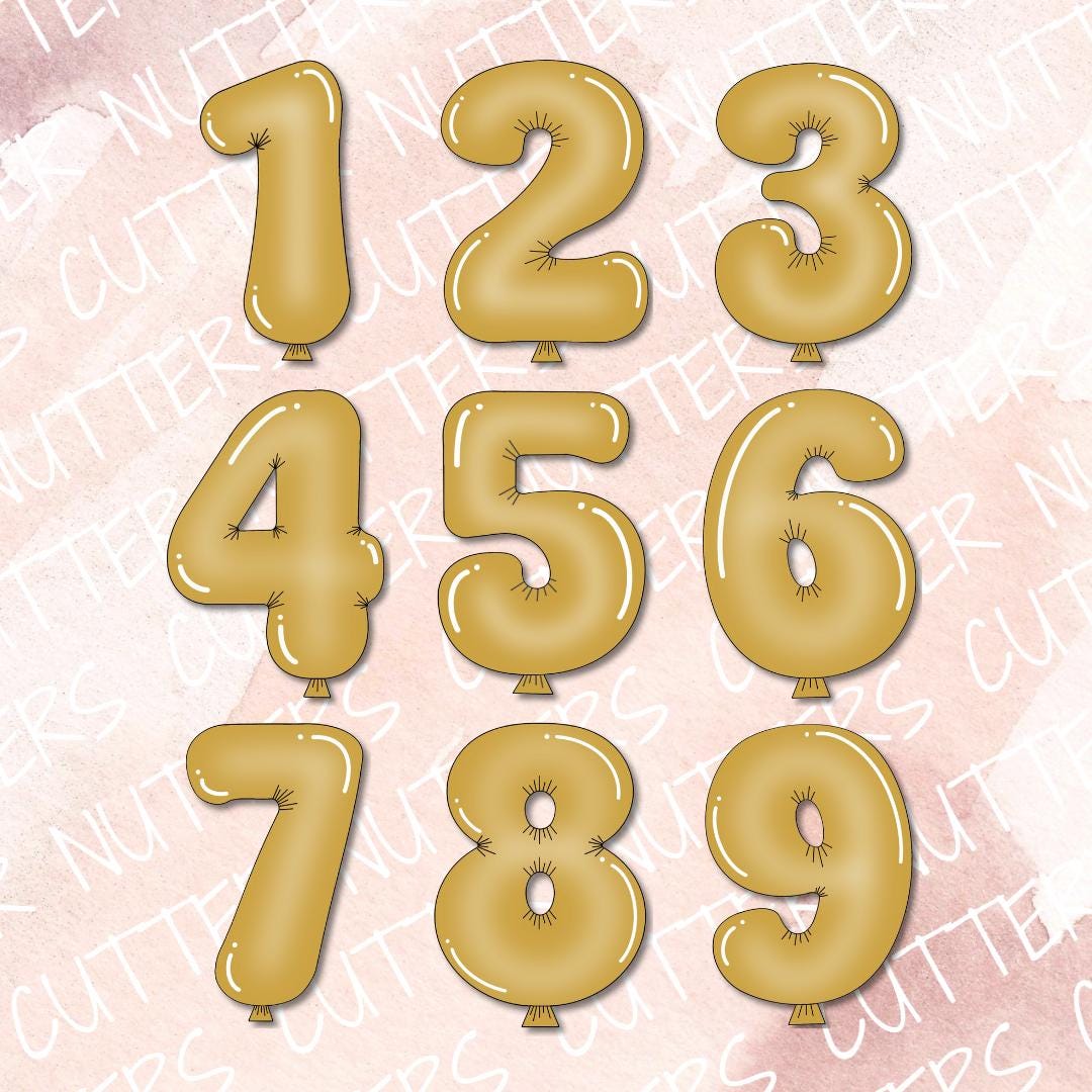 Full Set 1-9 Balloon Numbers Cookie Cutters - Etsy