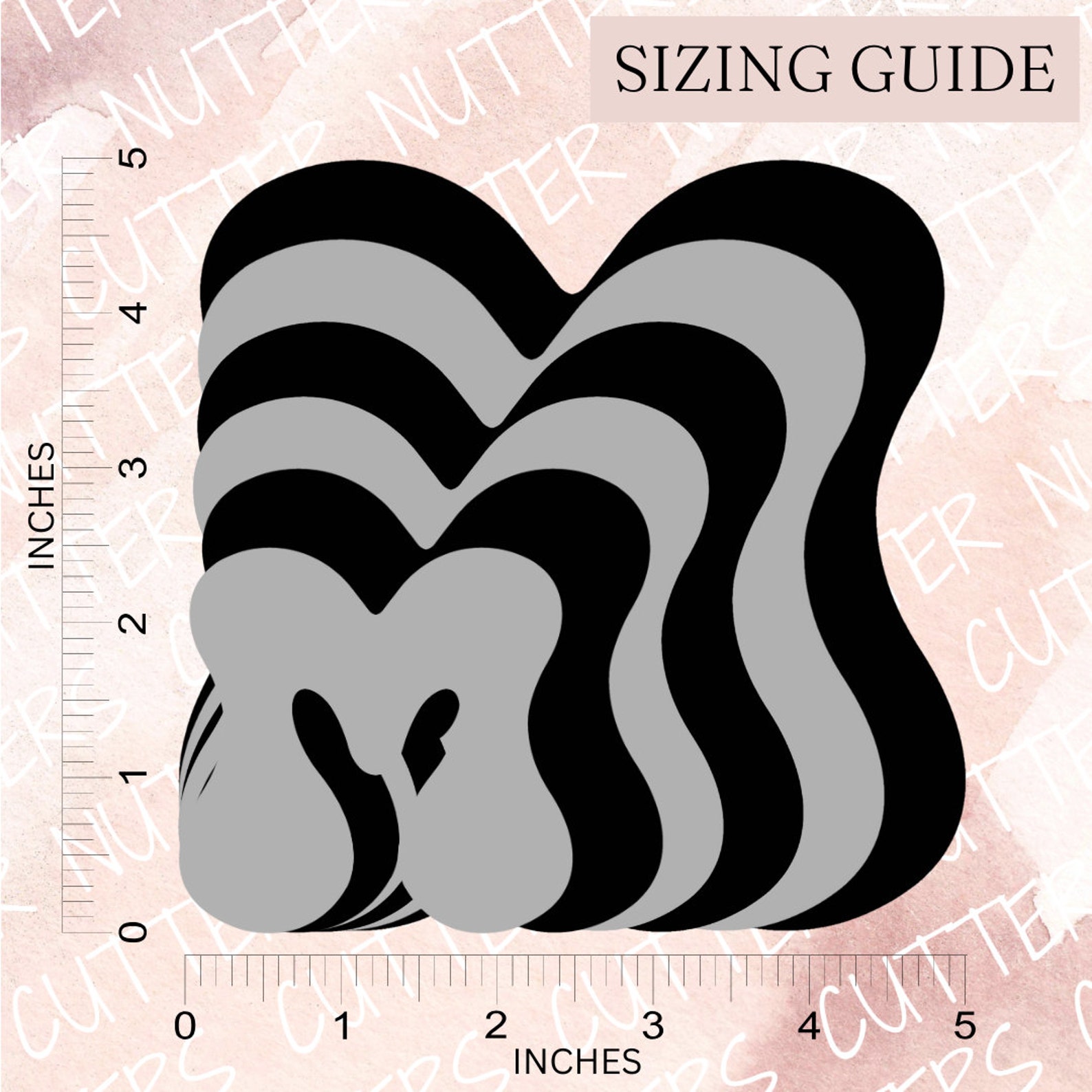 Letter M Cookie Cutter, Groovy Alphabet Font, Funky, Retro, Chubby - Etsy