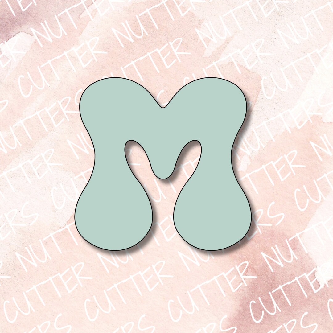 Letter M Cookie Cutter, Groovy Alphabet Font, Funky, Retro, Chubby - Etsy