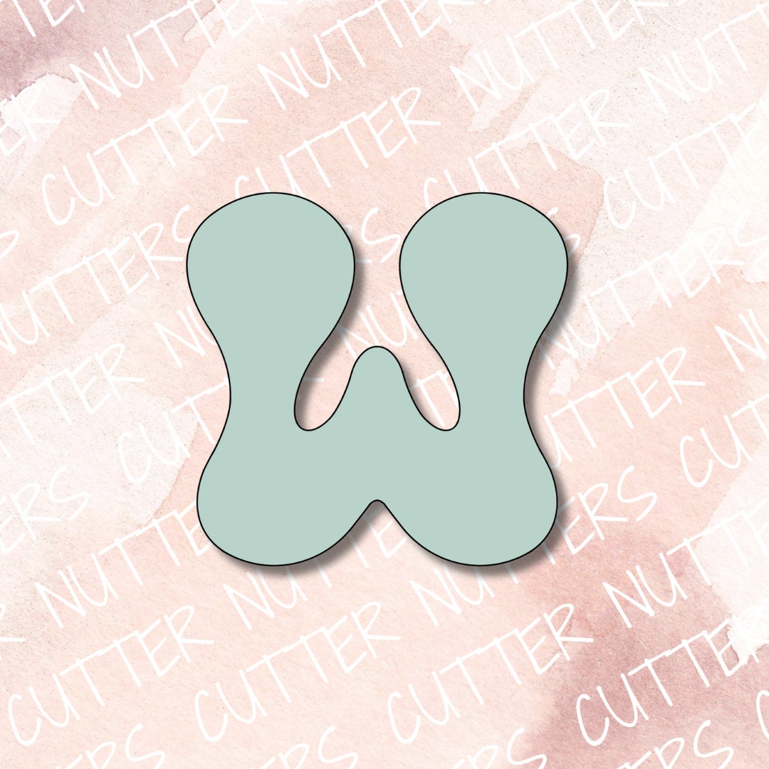 Letter W Cookie Cutter, Groovy Alphabet Font, Funky, Retro, Chubby - Etsy