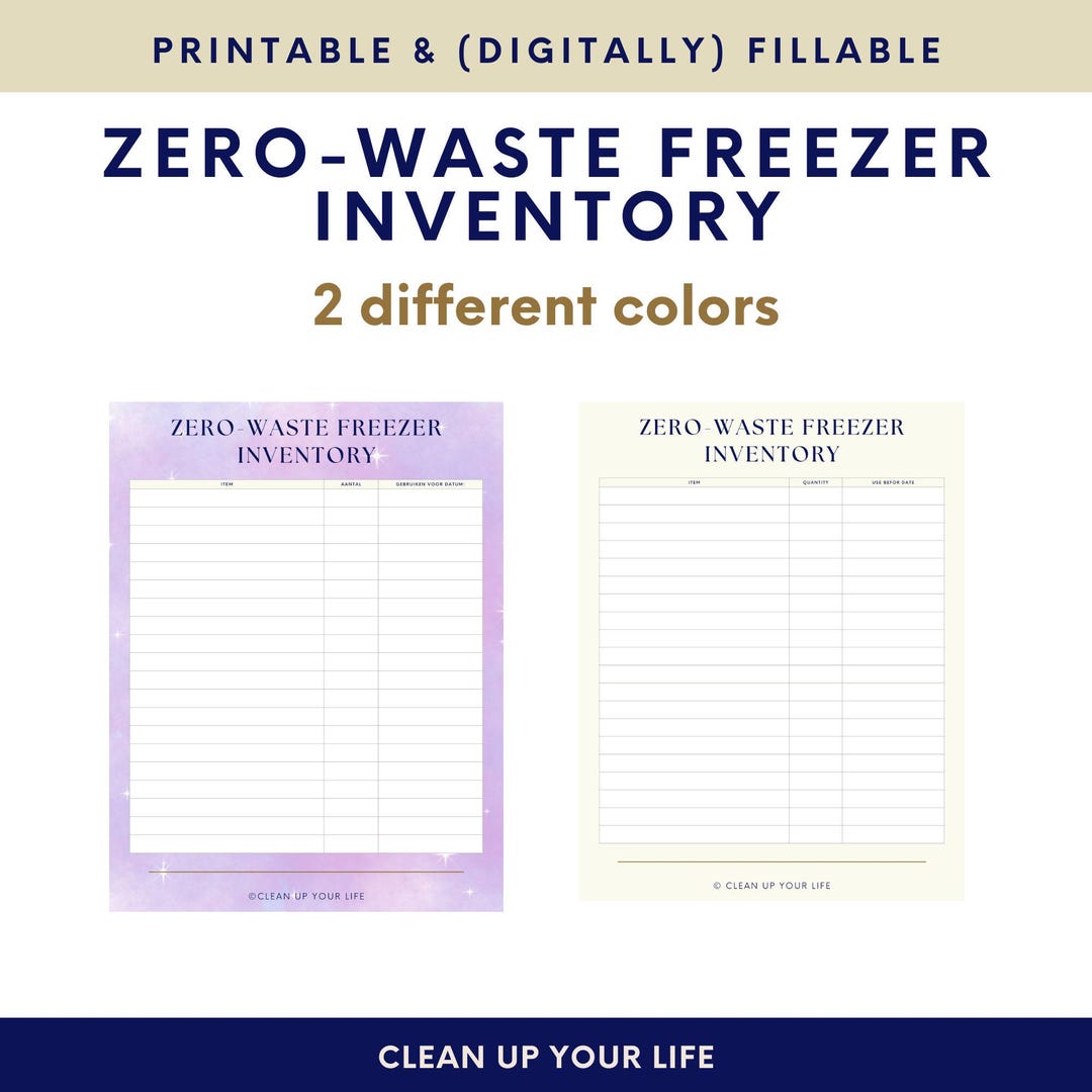 Zero-waste Freezer Inventory - Printable for Organizing and Reducing ...