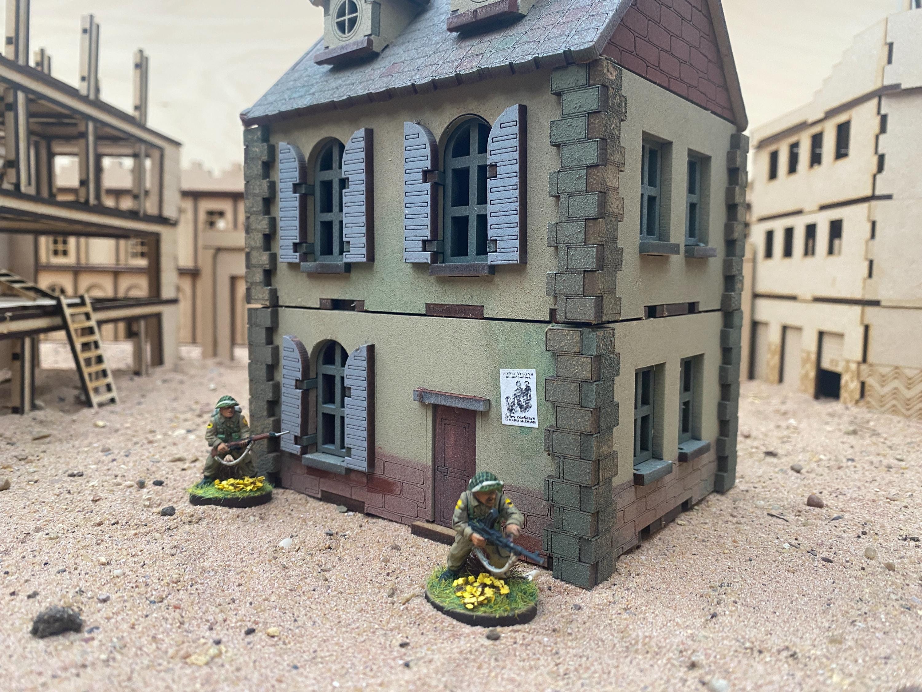 WW2 Normandy Set 2: Town Set. Cafe, Tabac, Wine Shop, 3 Houses – 28mm ...