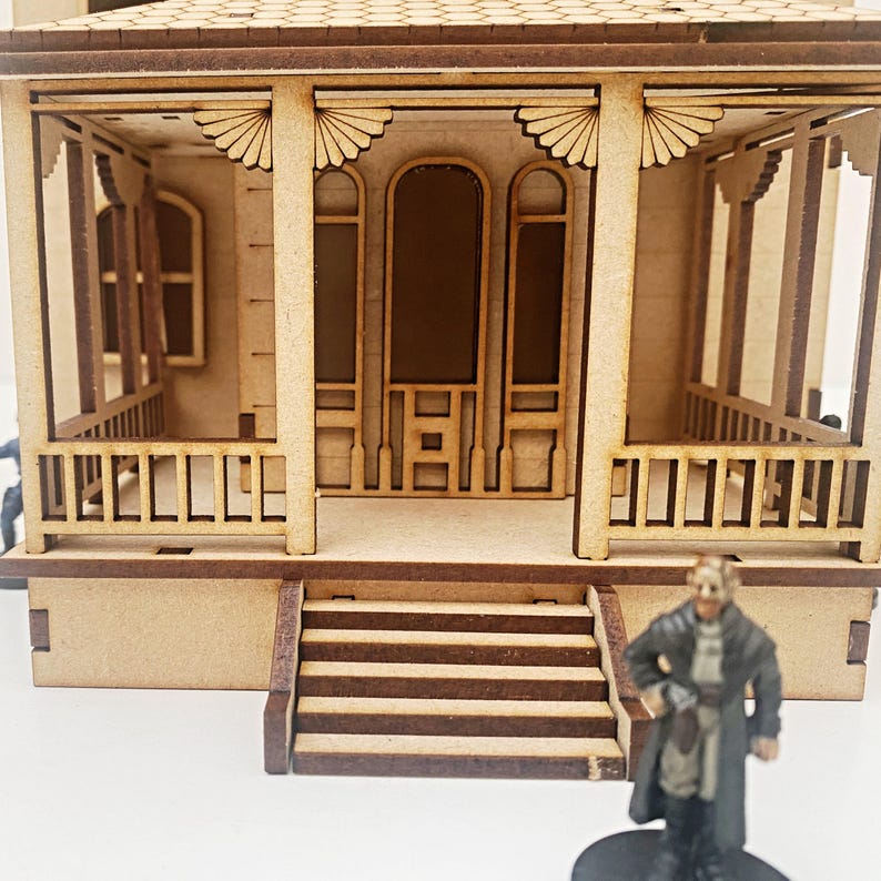 Wild West House or Bates Motel MDF Building Kit, 28mm Tabletop Terrain ...
