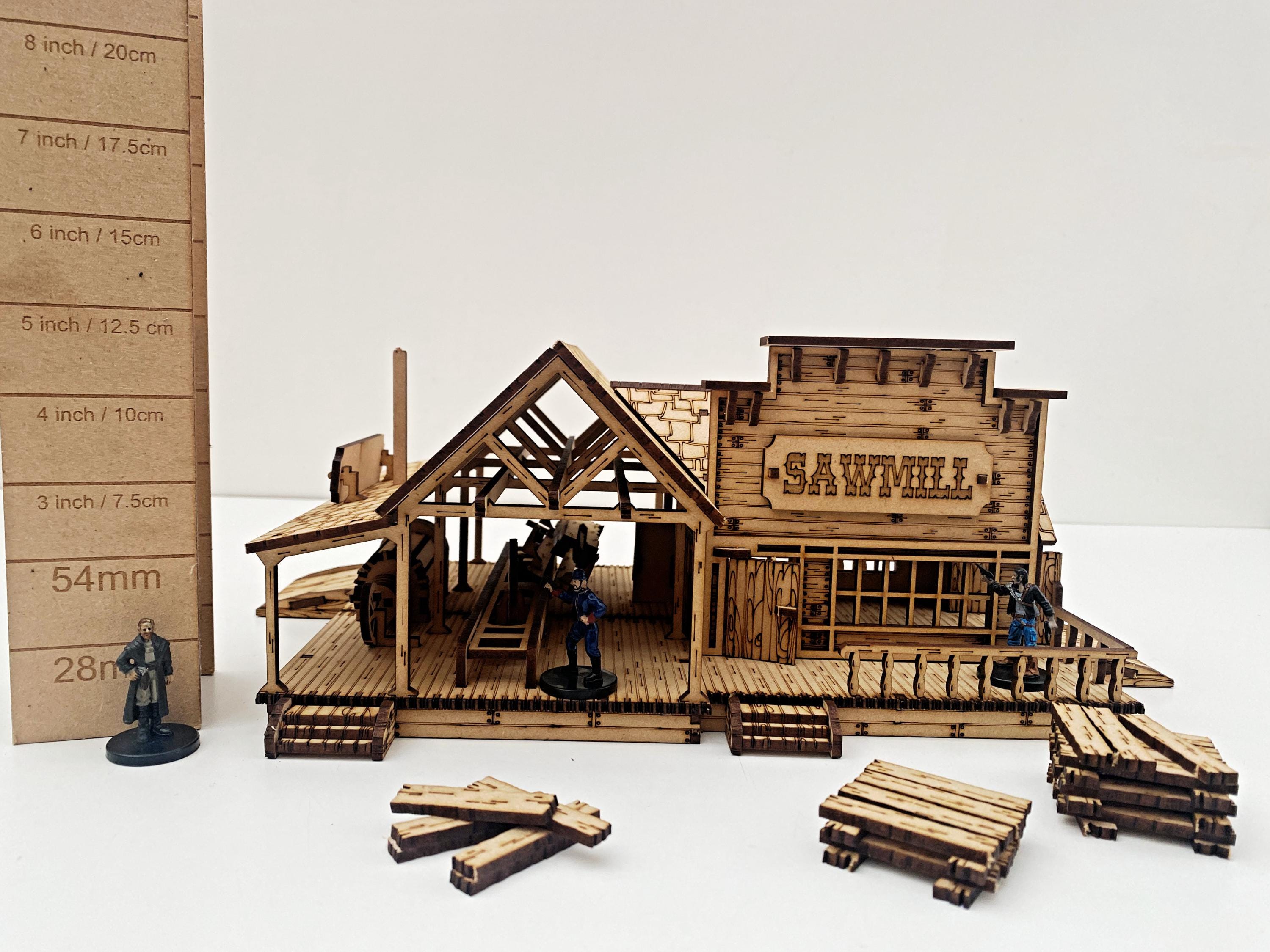 Wild West Saw Mill MDF Building Kit, 28mm Tabletop Terrain - Etsy