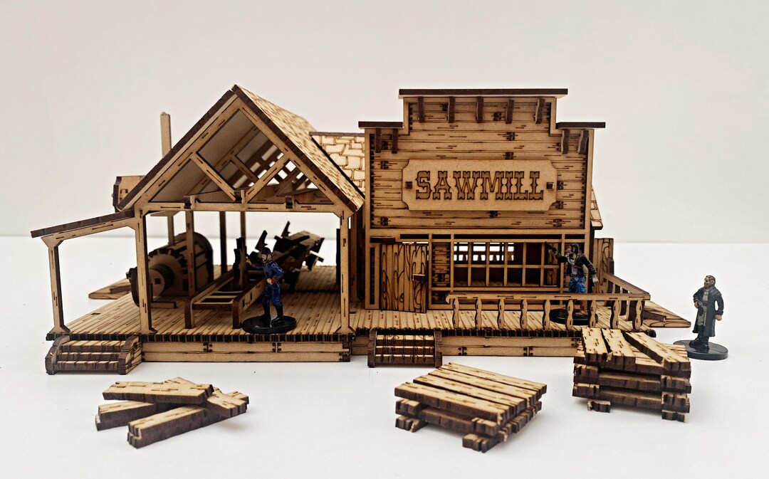 Wild West Saw Mill MDF Building Kit, 28mm Tabletop Terrain - Etsy