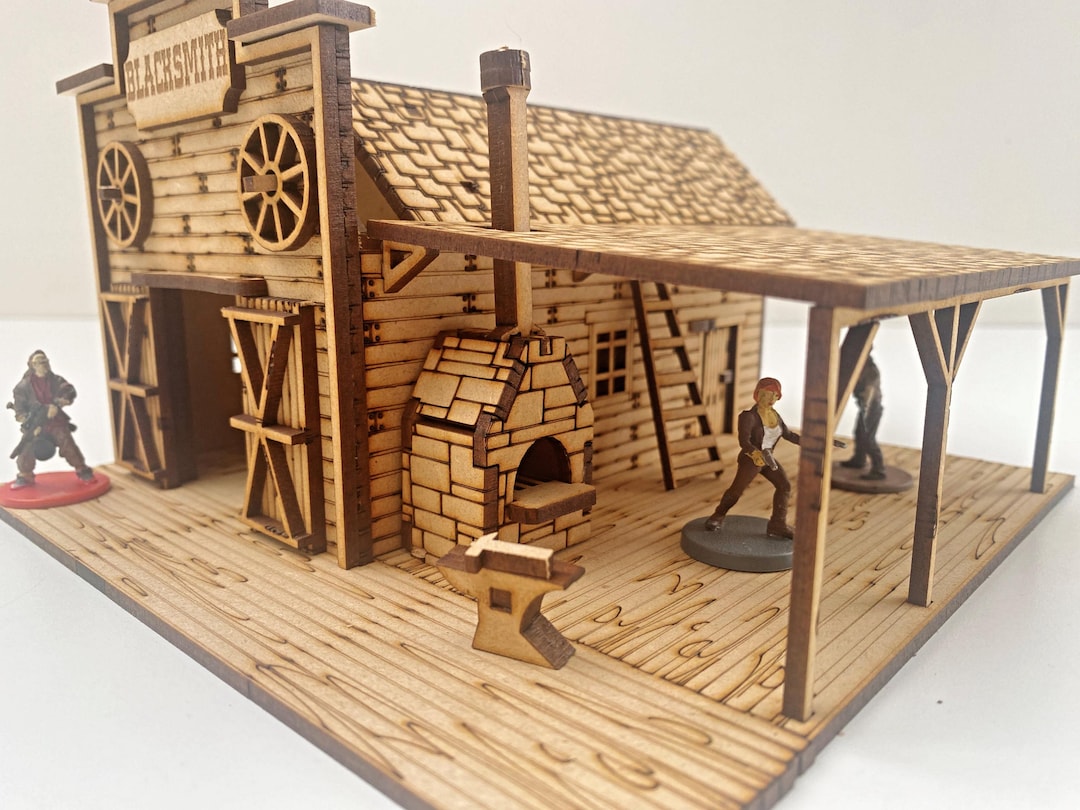 Wild West Blacksmith Building Kit. 28mm, 32mm, 35mm Laser Cut Building ...