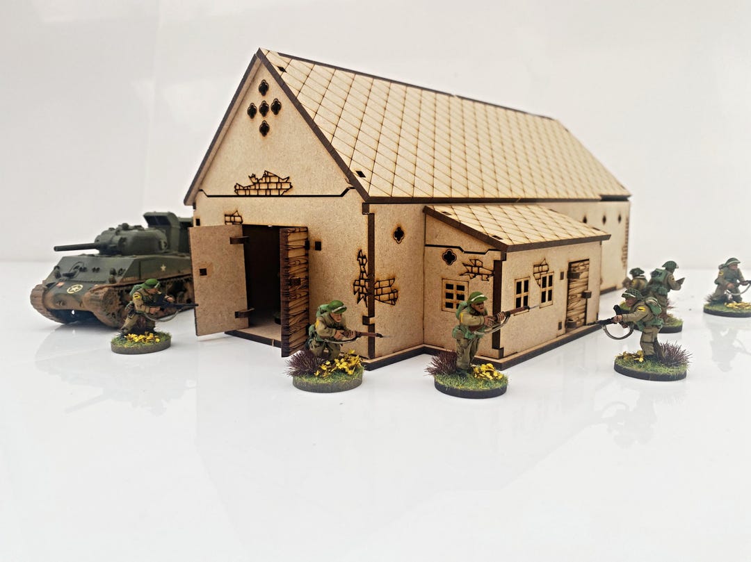 WW2 Normandy Farm Stables – 28mm to 32mm Wargames, Role Play or Dioramas - 3mm Laser-cut - Part ...