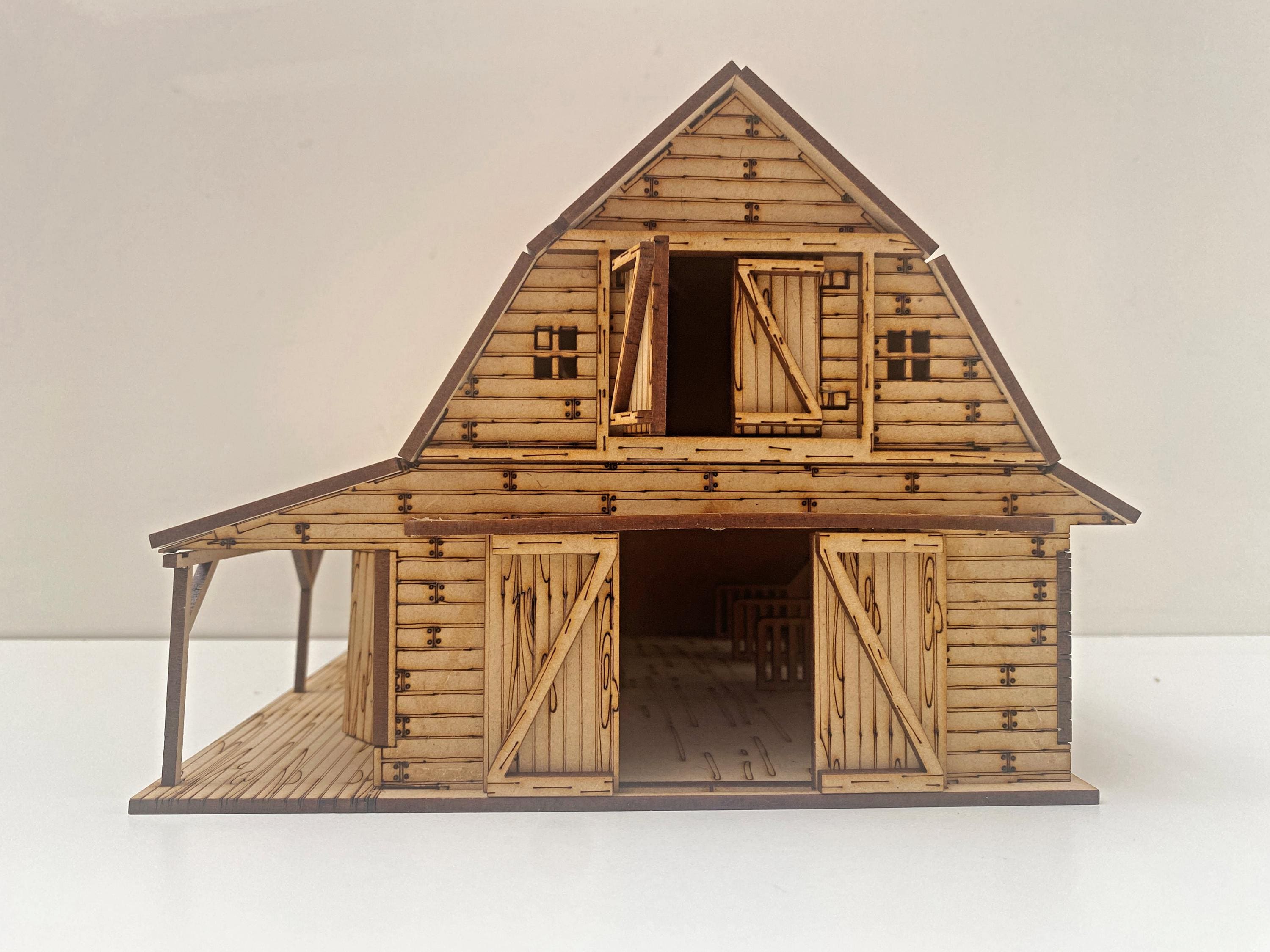 Wild West Barn Building Kit. 28mm-32mm Laser Cut 2story Barn, Horse ...