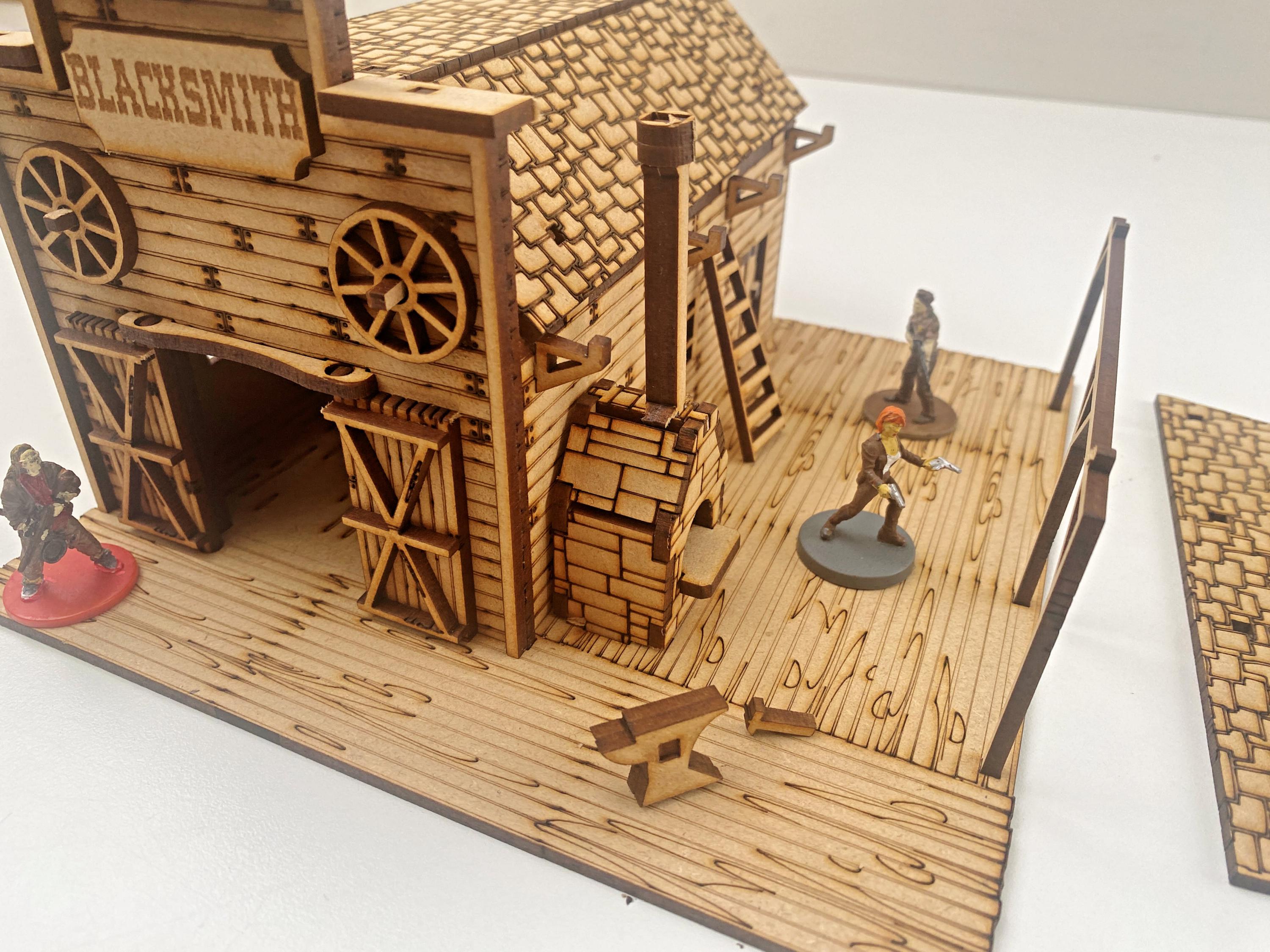 Wild West Blacksmith Building Kit. 28mm, 32mm, 35mm Laser Cut Building ...