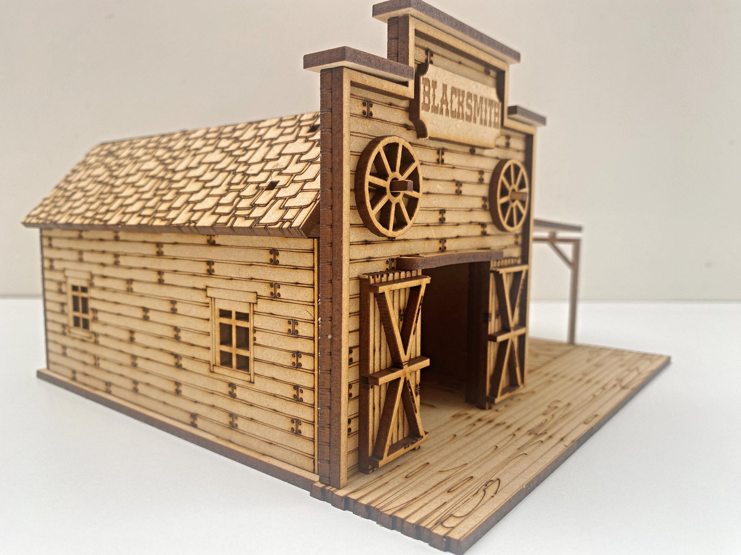 Wild West Blacksmith Building Kit. 28mm, 32mm, 35mm Laser Cut Building ...