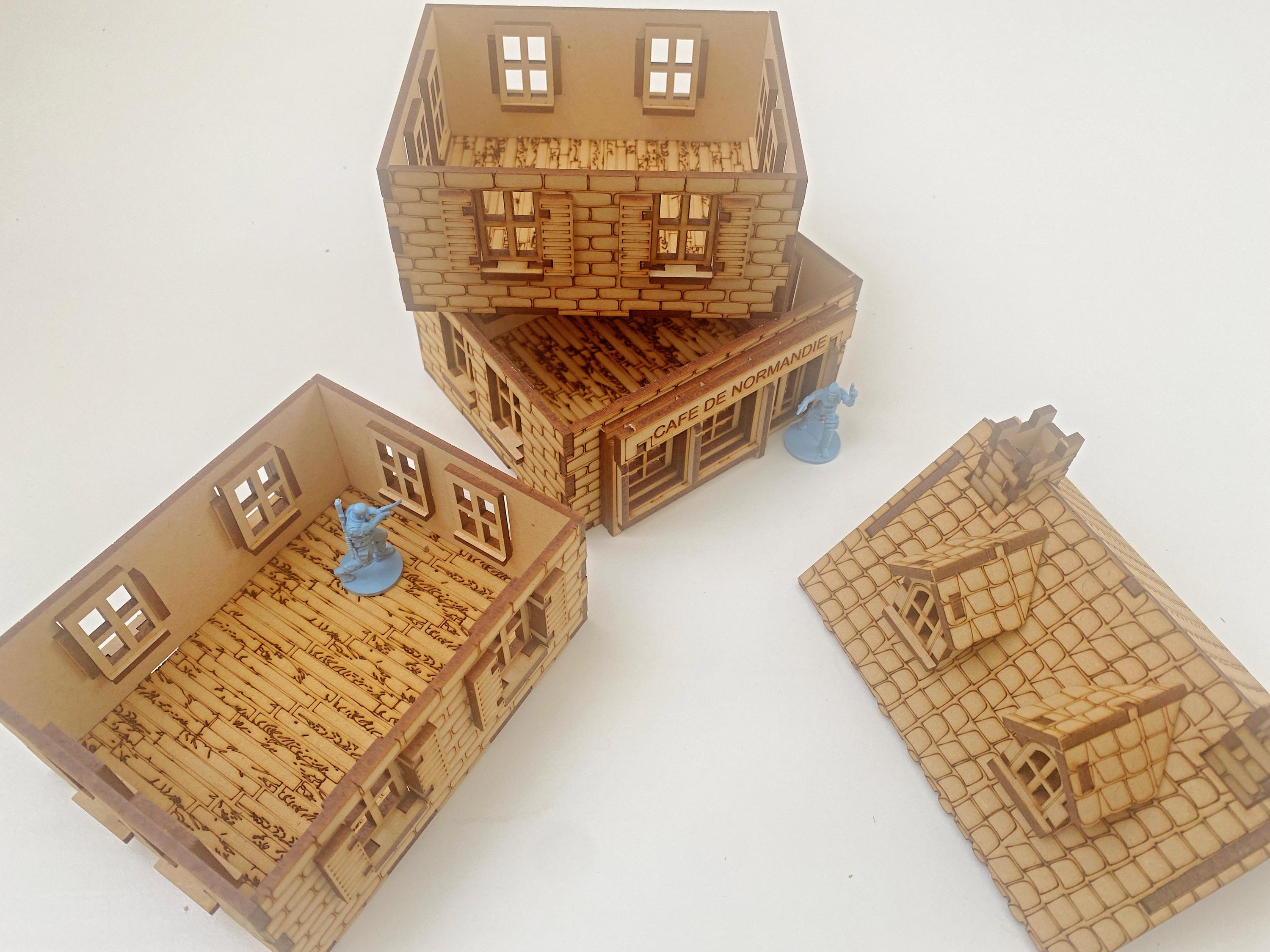WW2 Normandy Village Café for Wargames (28mm-32mm Terrain With ...