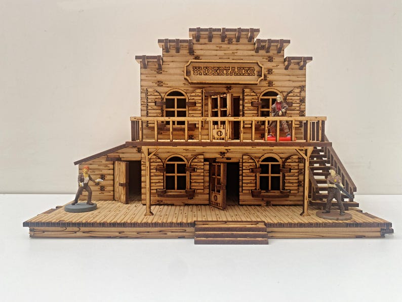 Wild West Undertaker’s – Laser-cut Kit 2-story Mortuary With Removable ...