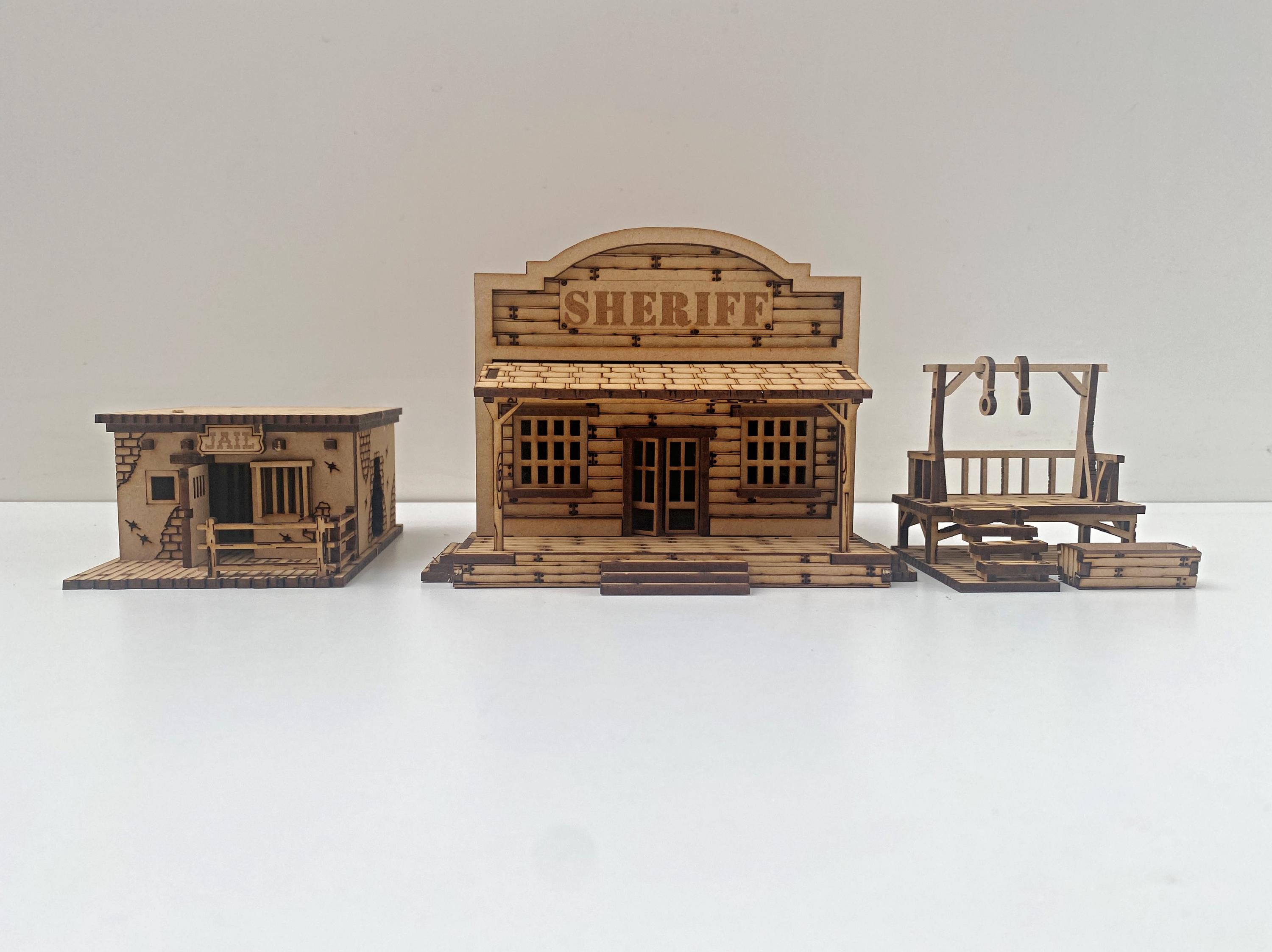 Wild West Sheriff’s Office, Jail, Gallows Kit – Laser-cut Removable ...
