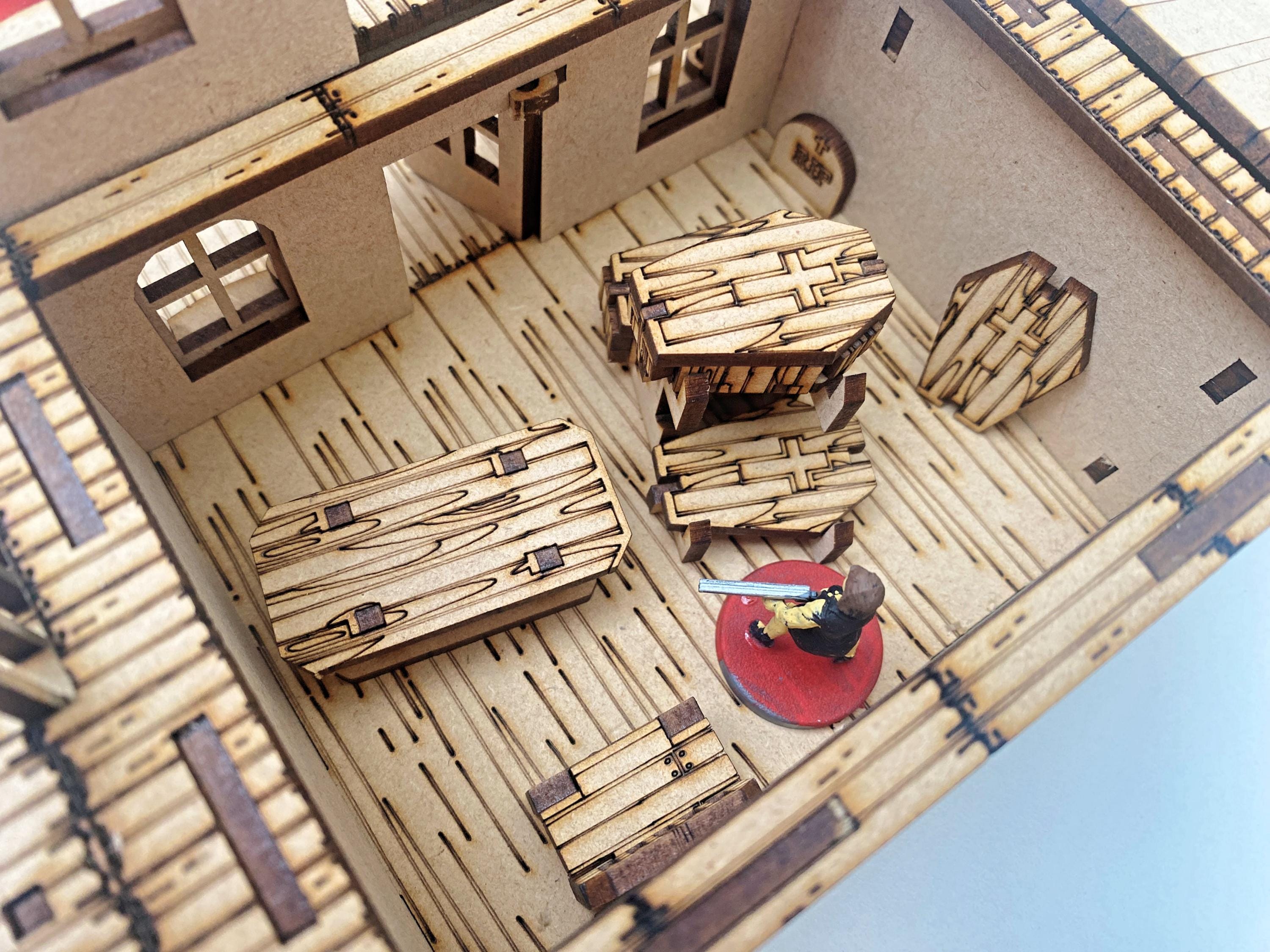 Wild West Undertaker’s – Laser-cut Kit 2-story Mortuary With Removable ...