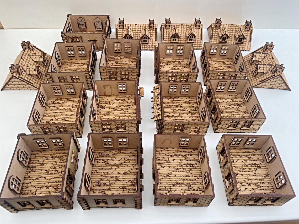 WW2 Normandy Set 2: Town Set. Cafe, Tabac, Wine Shop, 3 Houses – 28mm ...