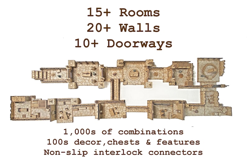 Massive Dragon Dungeon Set - 28mm Dnd, Pathfinder Terrain, Furniture ...