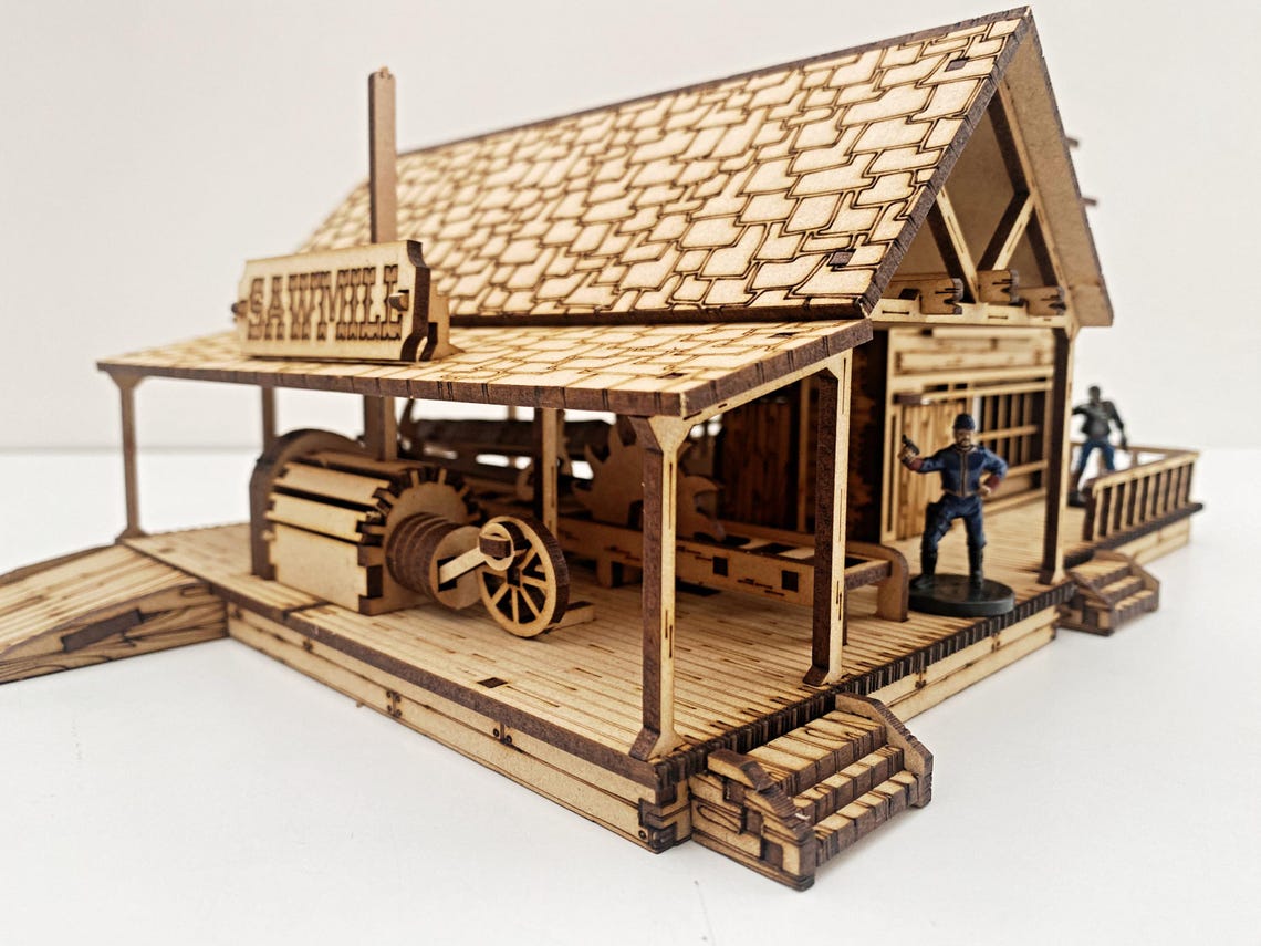 Wild West Saw Mill MDF Building Kit, 28mm Tabletop Terrain - Etsy