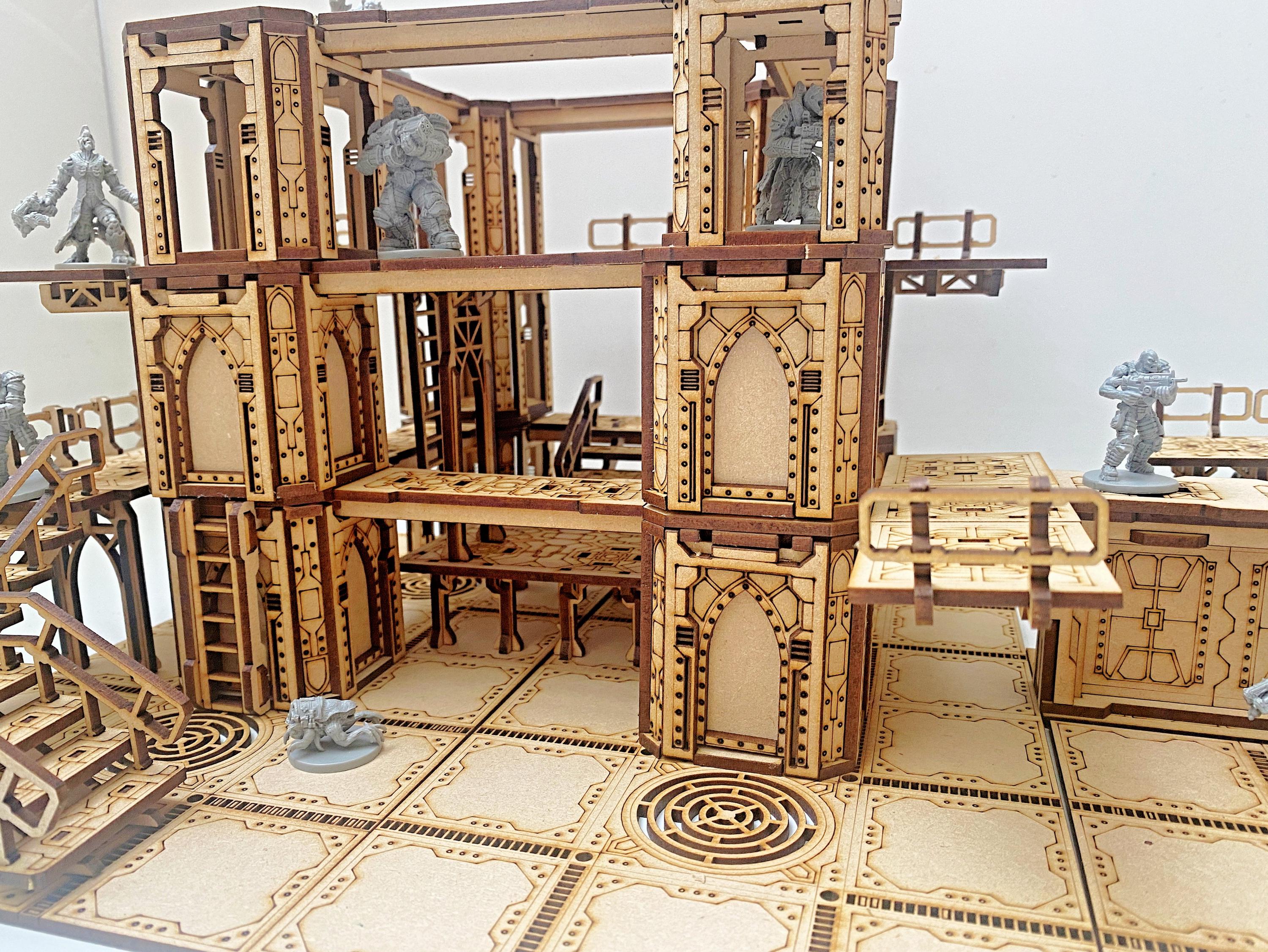 Tower Walkways Set 3: Warhammer, Necromunda Laser Cut Terrain ...