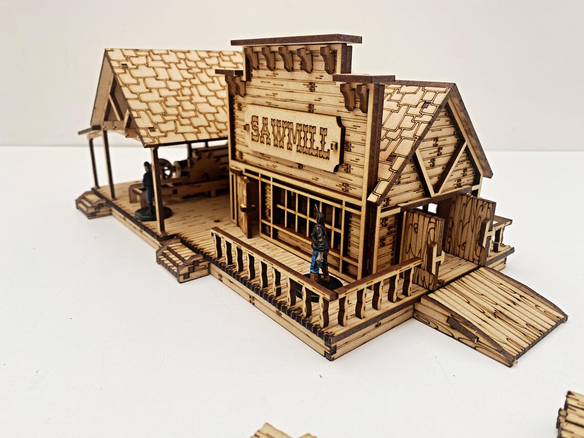 Wild West Saw Mill MDF Building Kit, 28mm Tabletop Terrain - Etsy