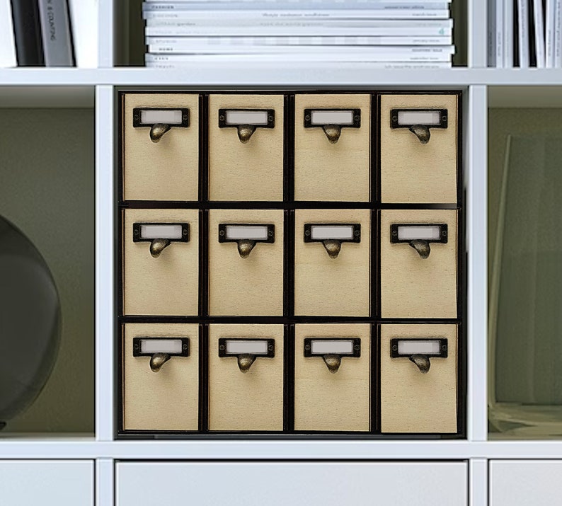Kallax Card Storage Drawers: 12-drawer Set With Dividers - Etsy