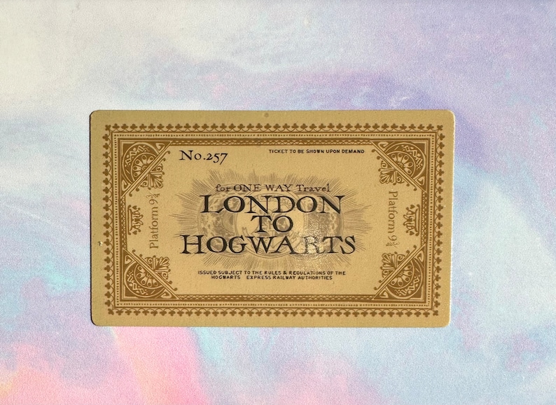 Harry Potter Hogwarts Ticket Platform 9 3/4 - Etsy