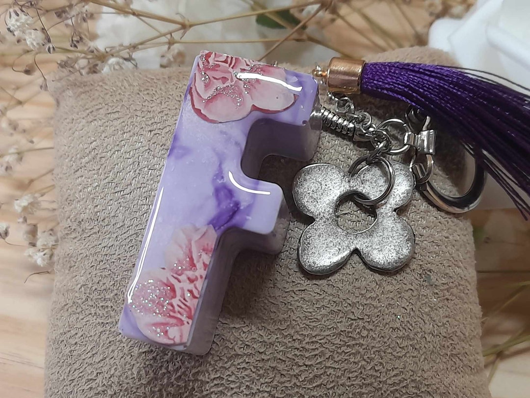 Bag Charm Initial Key Ring Letter Key Ring Personalized Key - Etsy