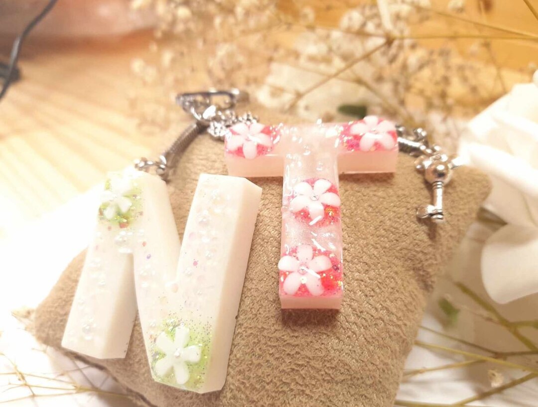 Letter Key Ring Initial Key Ring Personalized Key Ring - Etsy