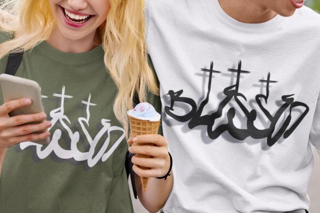 Cross and Blessed Graffiti Christian Shirt - Etsy