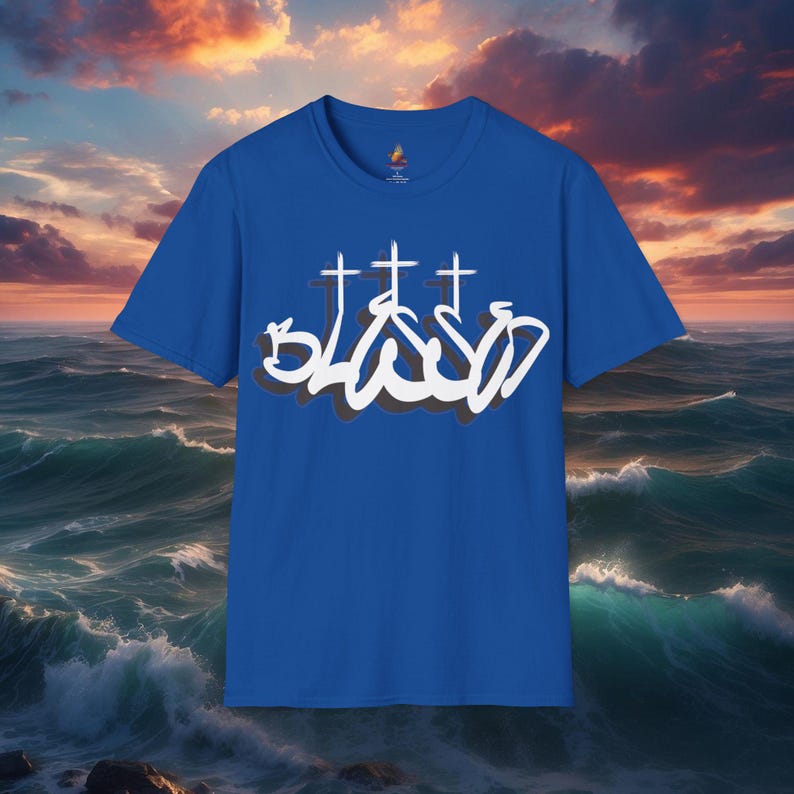 Cross and Blessed Graffiti Christian Shirt - Etsy