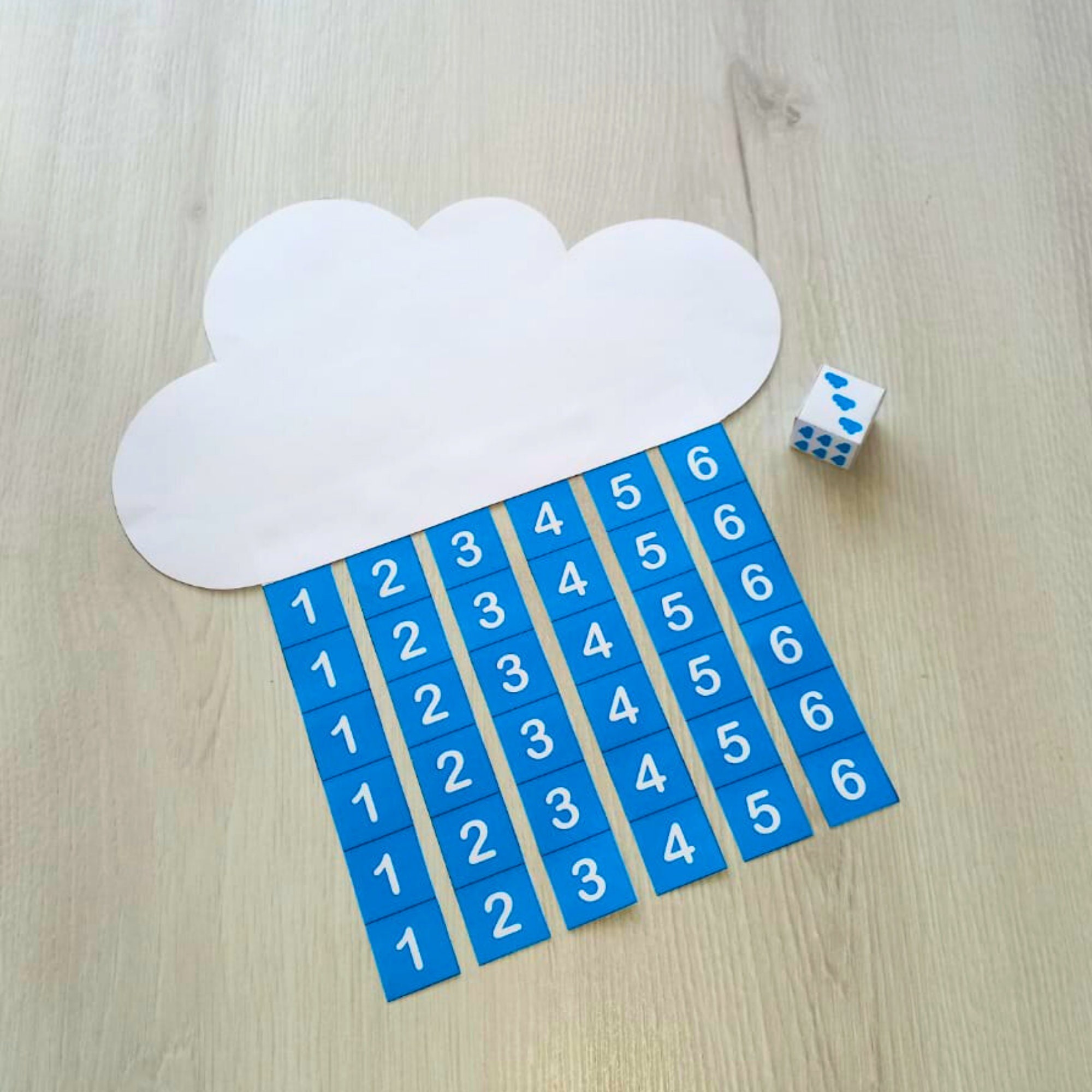 Counting Activity | Raindrops Dice Game | Number Practice Games ...