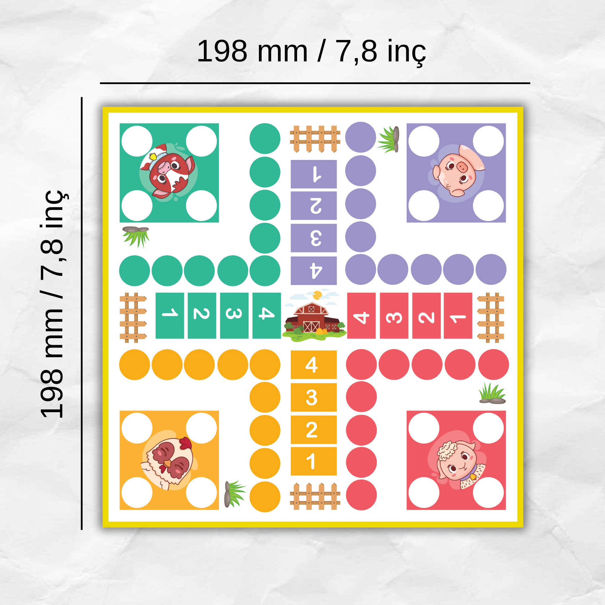 Printable Farm Animals Ludo Board Game Template | Paper Digital ...