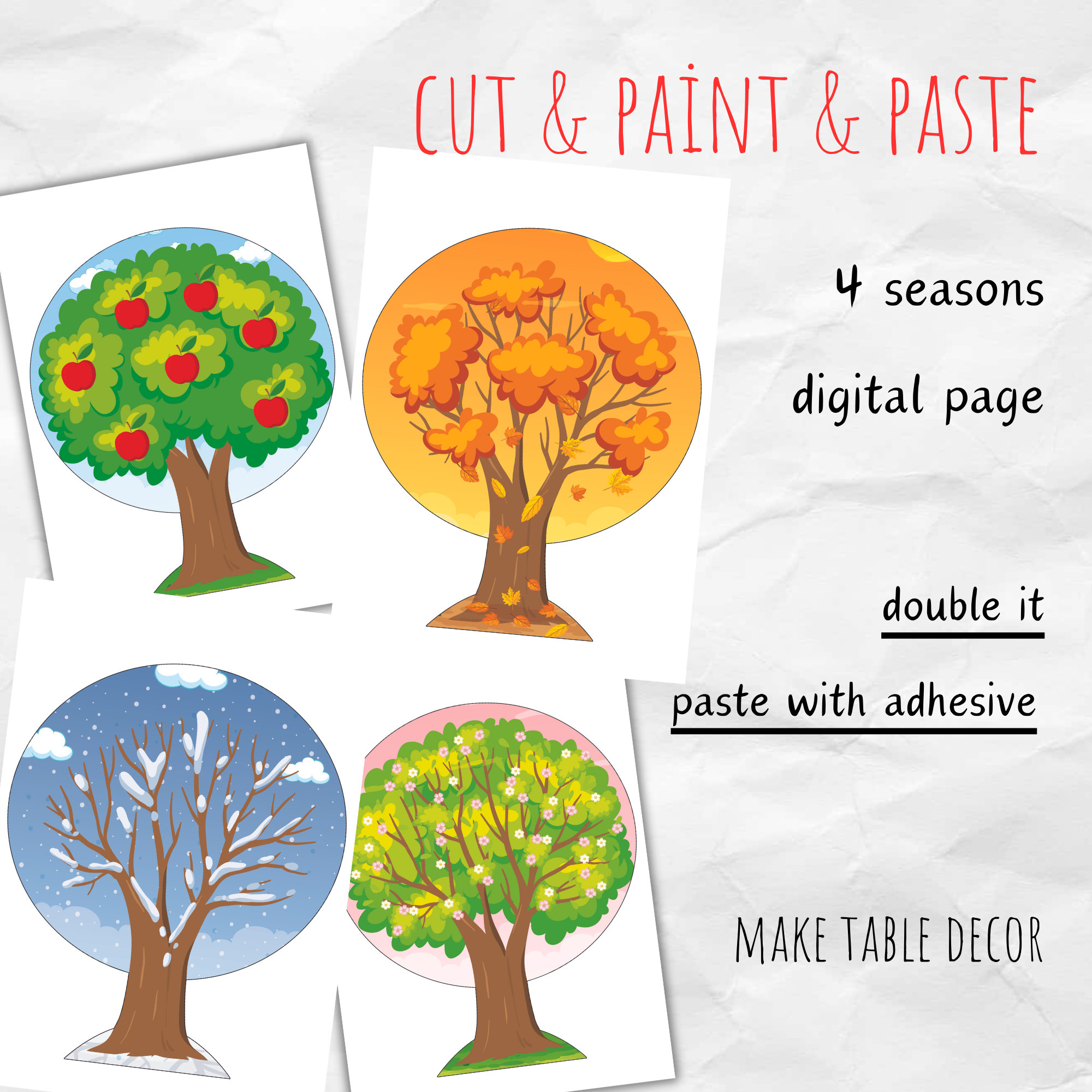 Seasons Coloring Tree | Printable Seasons Activity | the Four Seasons ...