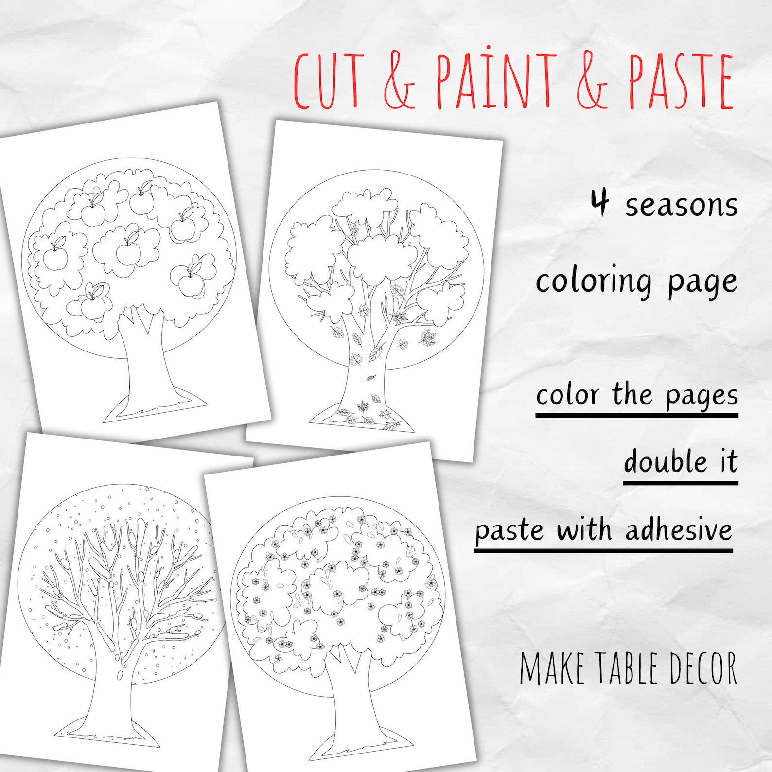 Seasons Coloring Tree | Printable Seasons Activity | the Four Seasons ...