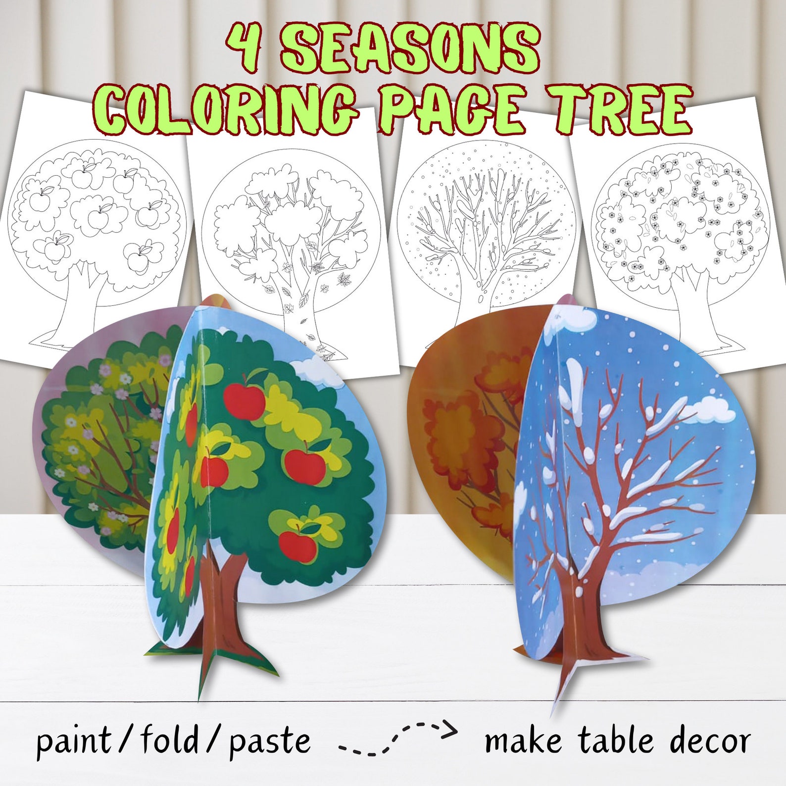 Seasons Coloring Tree | Printable Seasons Activity | the Four Seasons ...