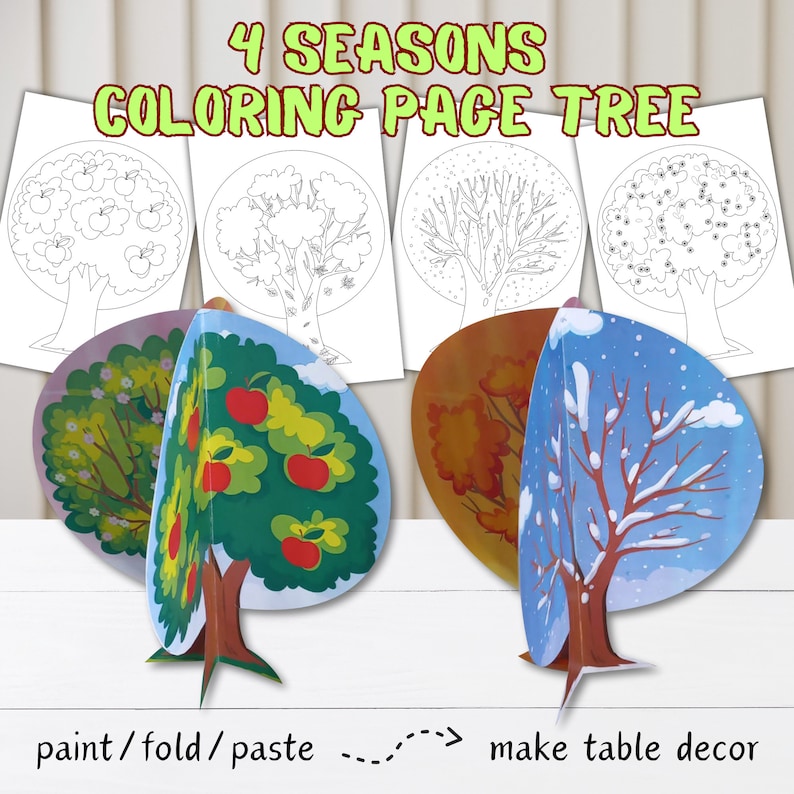 Seasons Coloring Tree | Printable Seasons Activity | the Four Seasons ...