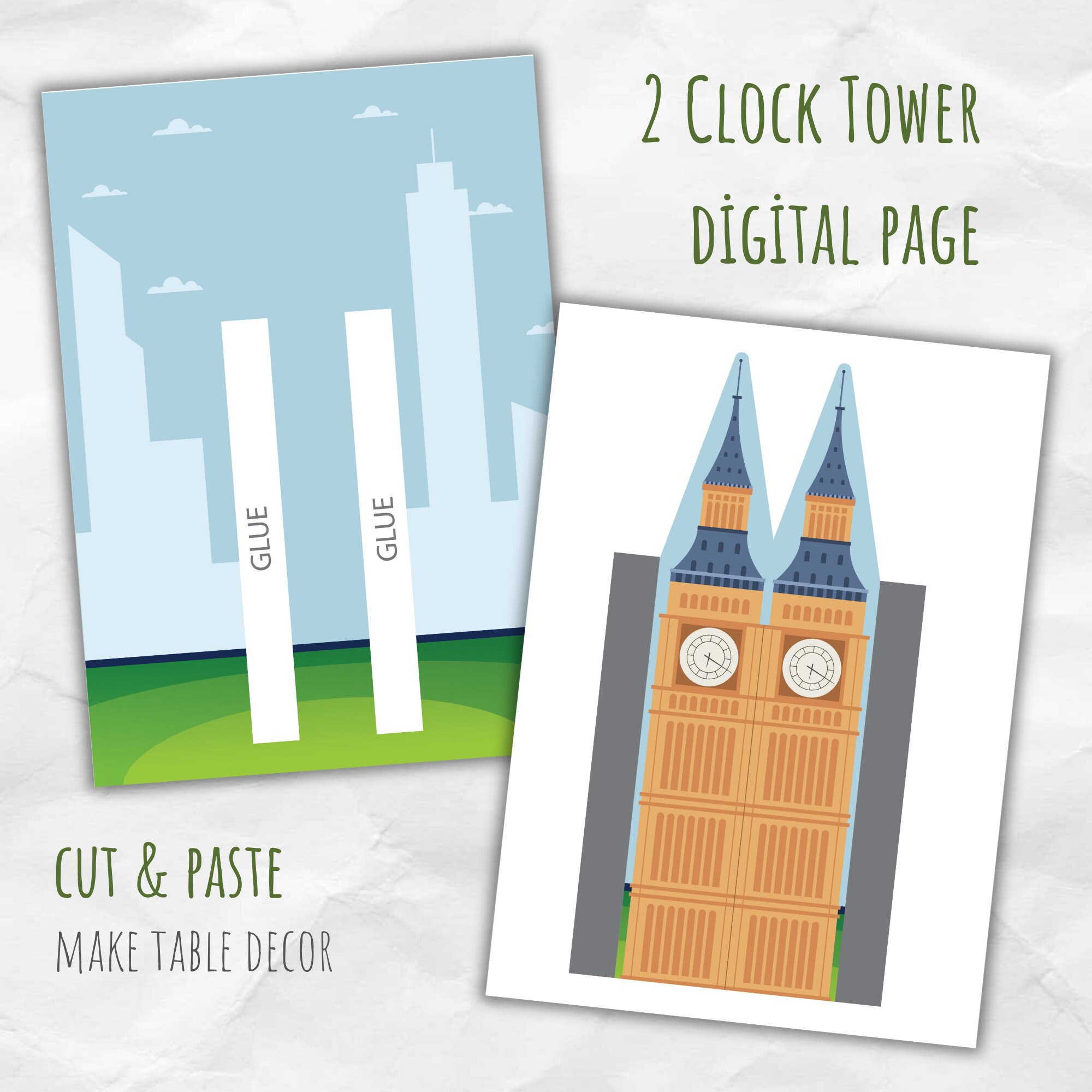 2D Big Ben Clock Tower Coloring Pages | United Kingdon Home Decor ...